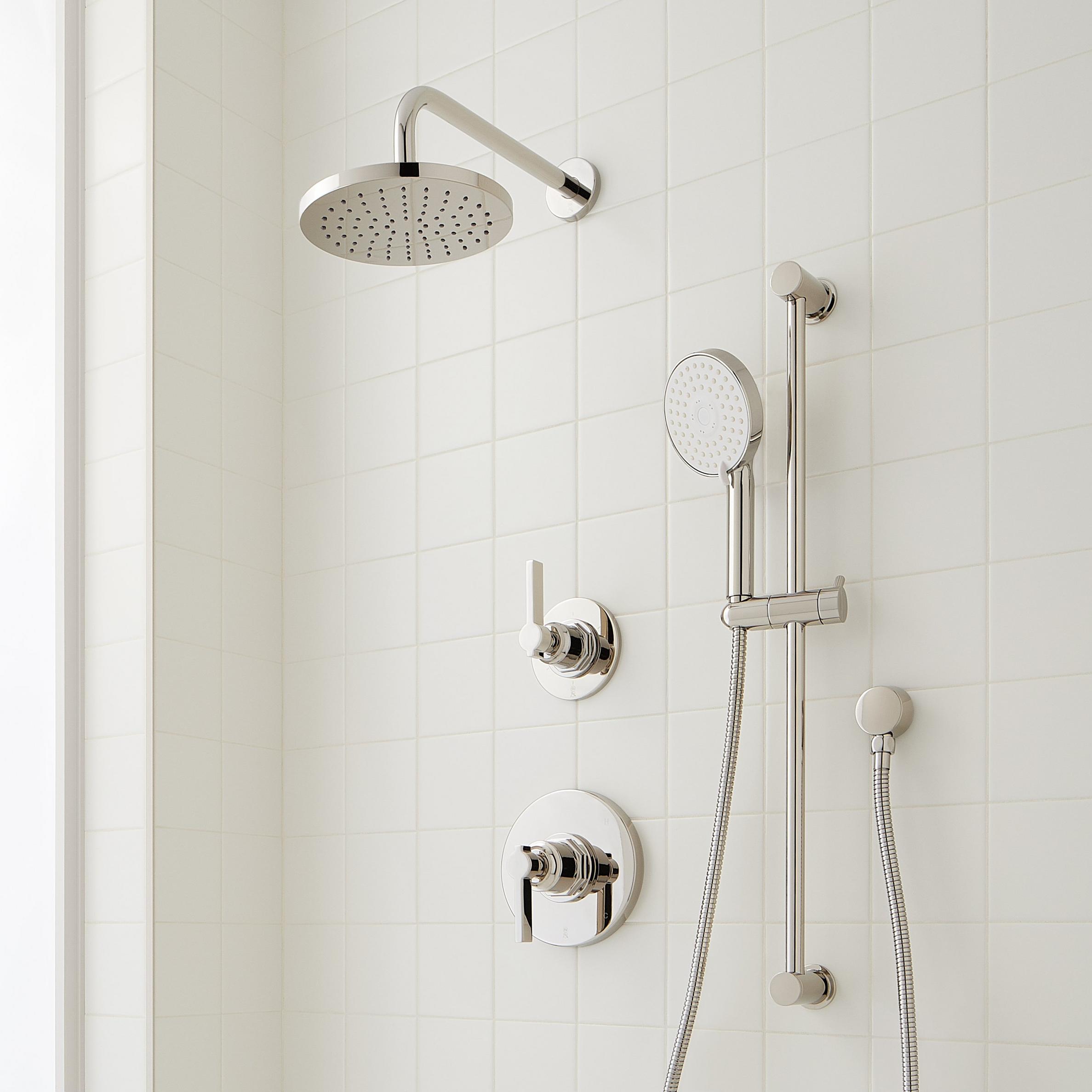 Greyfield Pressure Balance Shower System with Slide Bar and Hand Shower ...