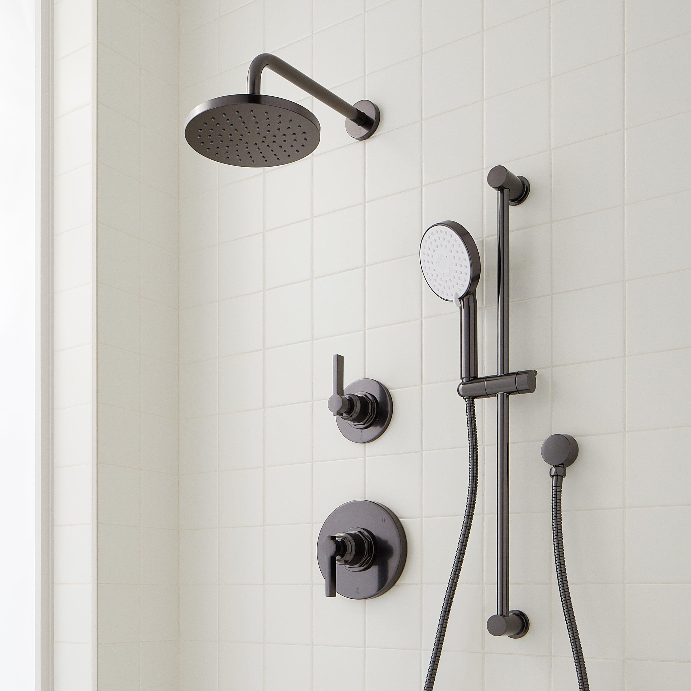 Greyfield Pressure Balance Shower System with Slide Bar and Hand Shower ...