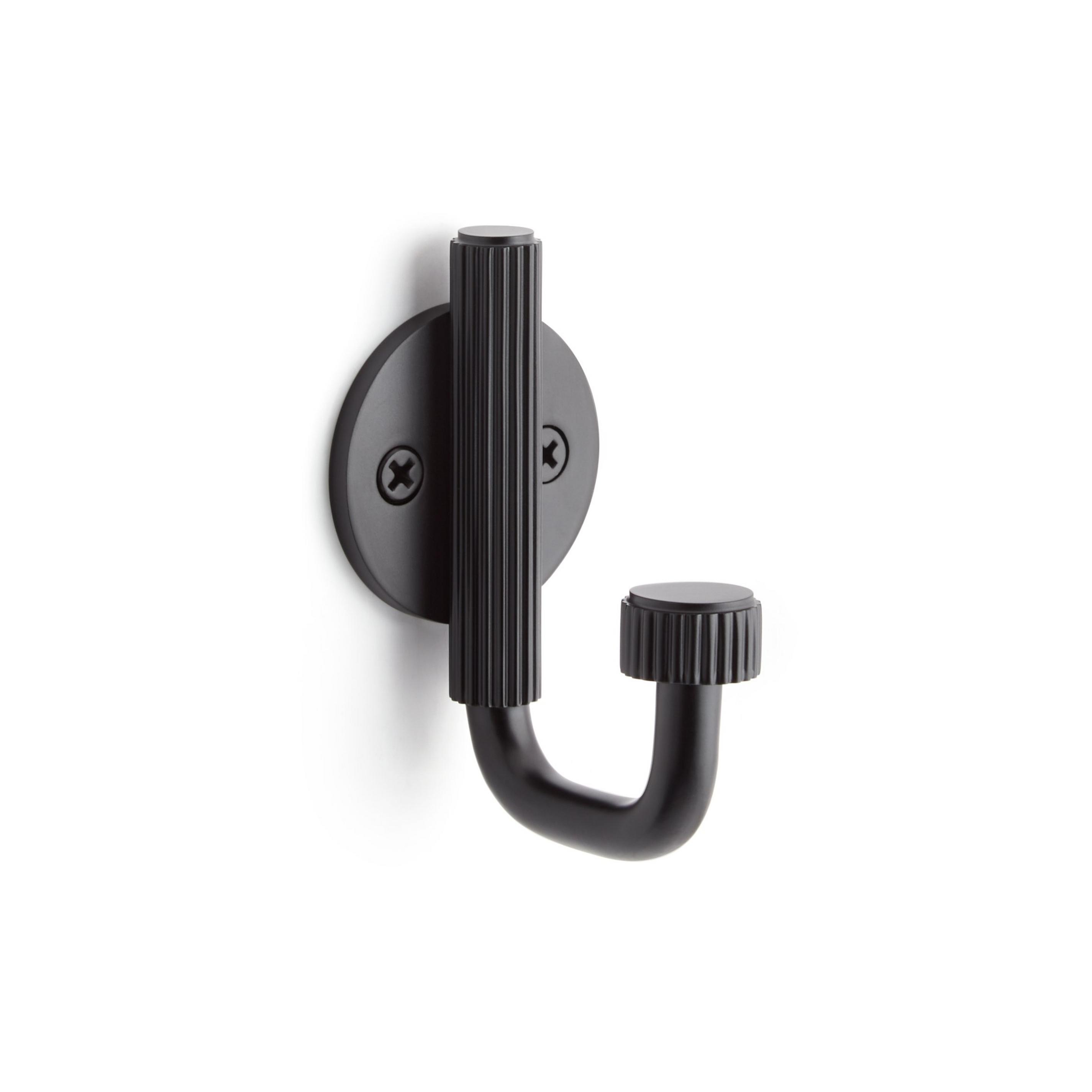 Brixlee Reeded Brass Single Hook Signature Hardware