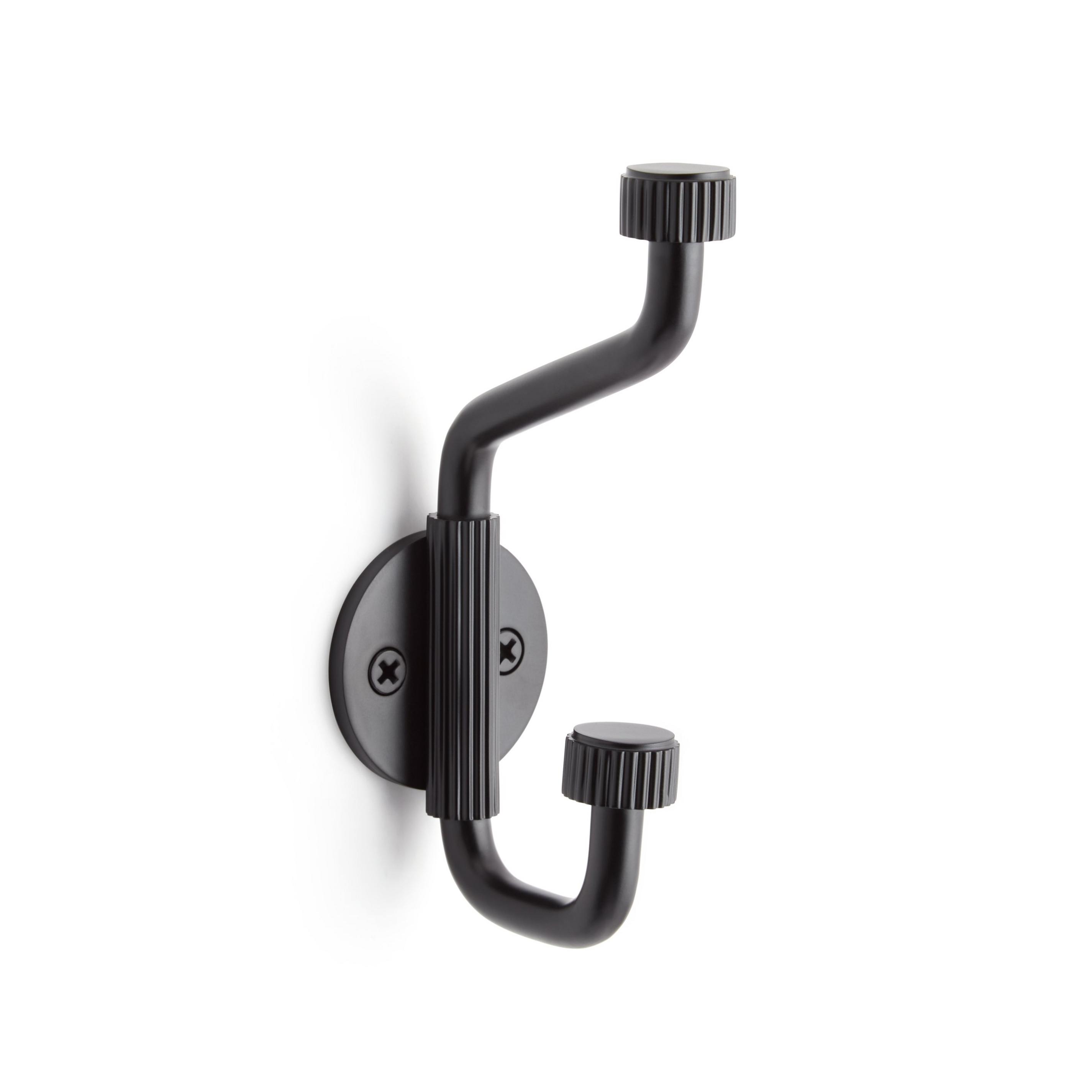 Brixlee Reeded Brass Double Hook | Signature Hardware