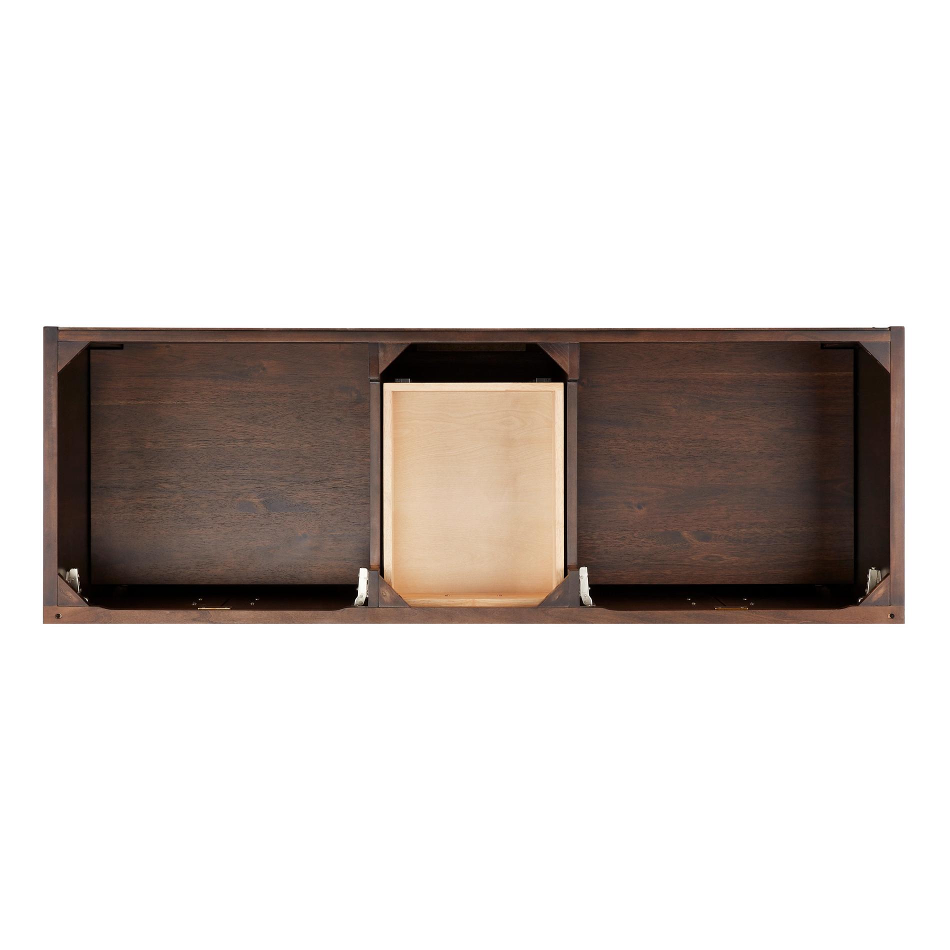 60" Patzi Double Vanity with Undermount Sinks - Chocolate Bark Brown ...