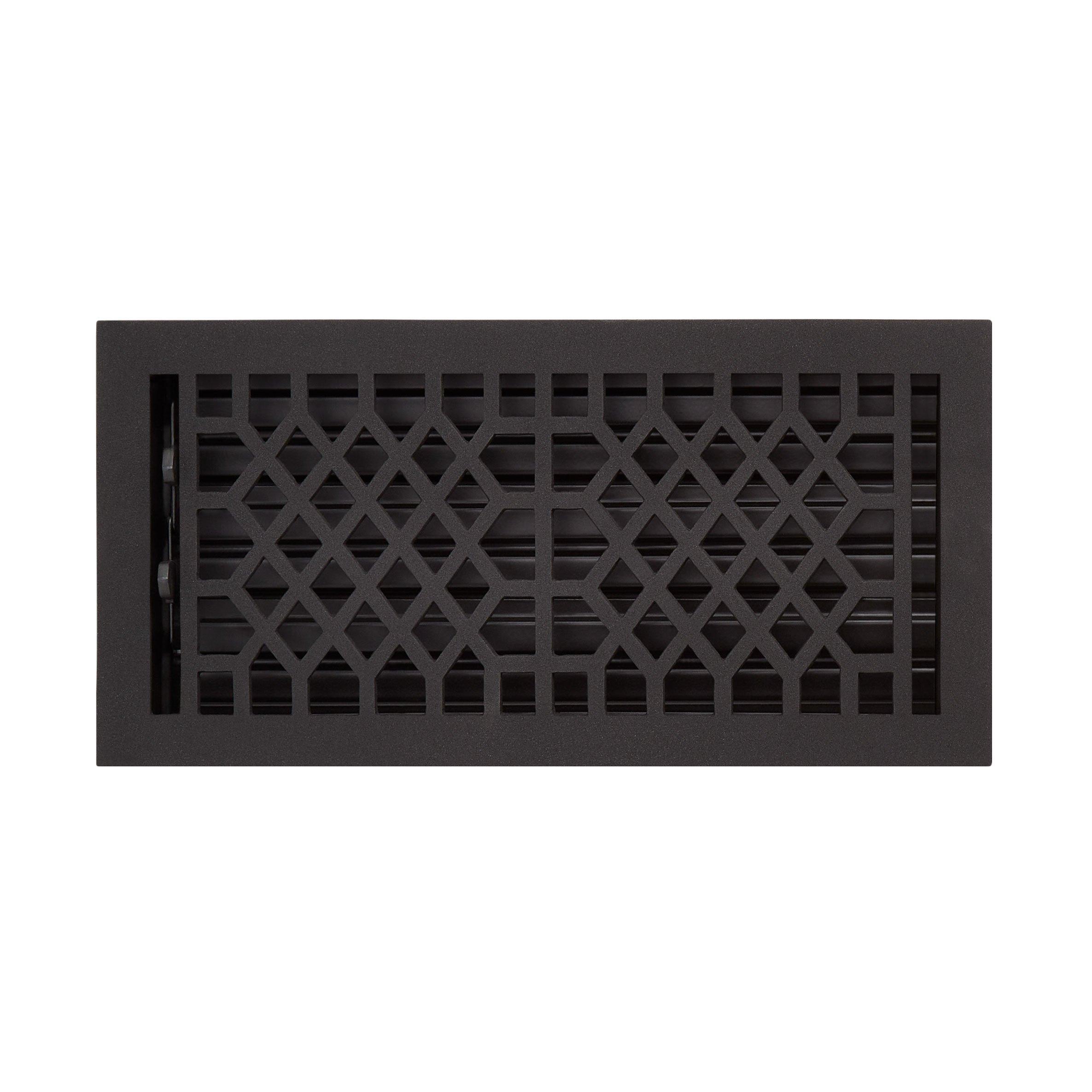 Antique Style Cast Iron Oversized Floor Register-Black Powder Coat-6 ...