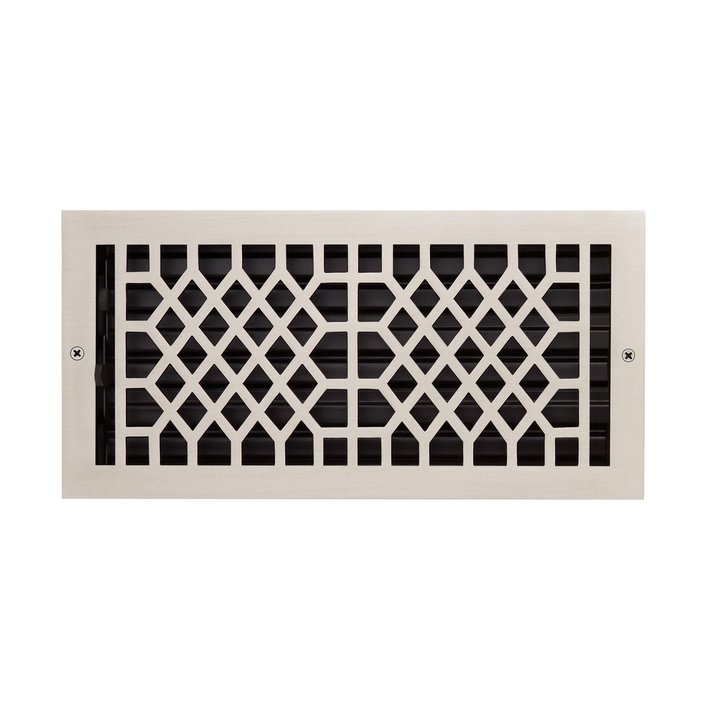 Antique Style Brass Oversized Wall Register - Brushed Nickel - 6" x 10 ...