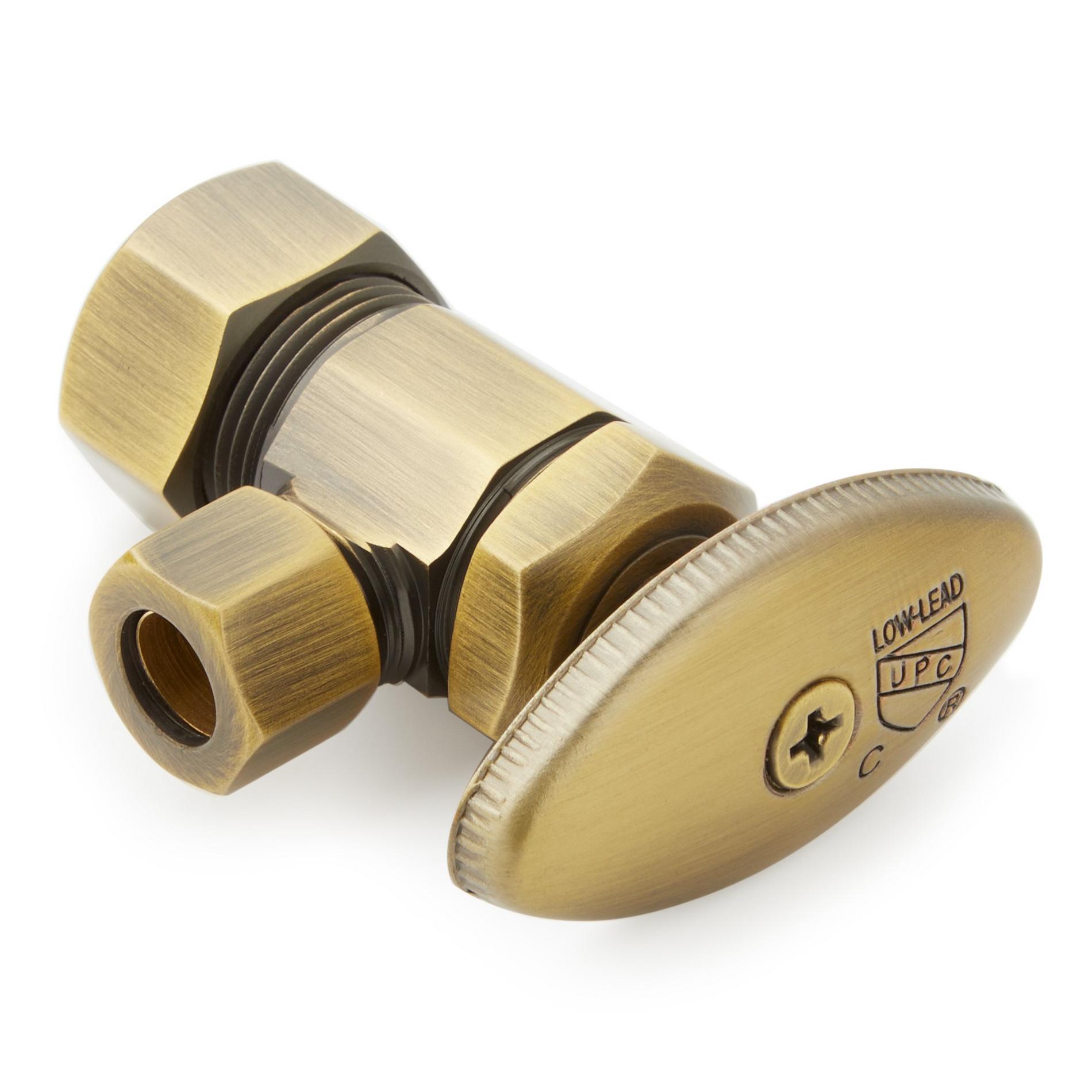 Angle Stop with Oval Handle - 5/8" X 3/8" | Signature Hardware