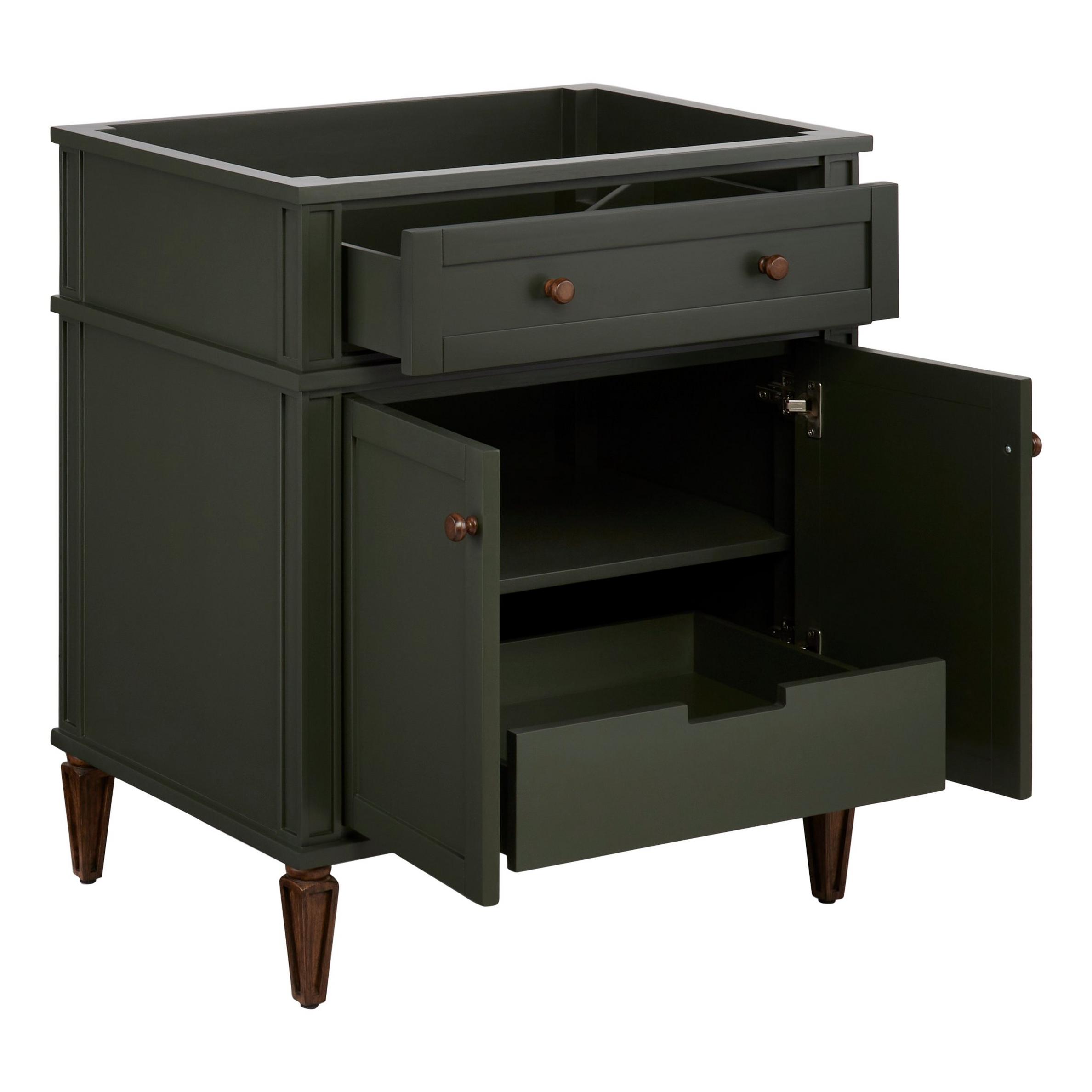 30" Elmdale Vanity with Rectangular Undermount Sink - Dark Olive Green ...