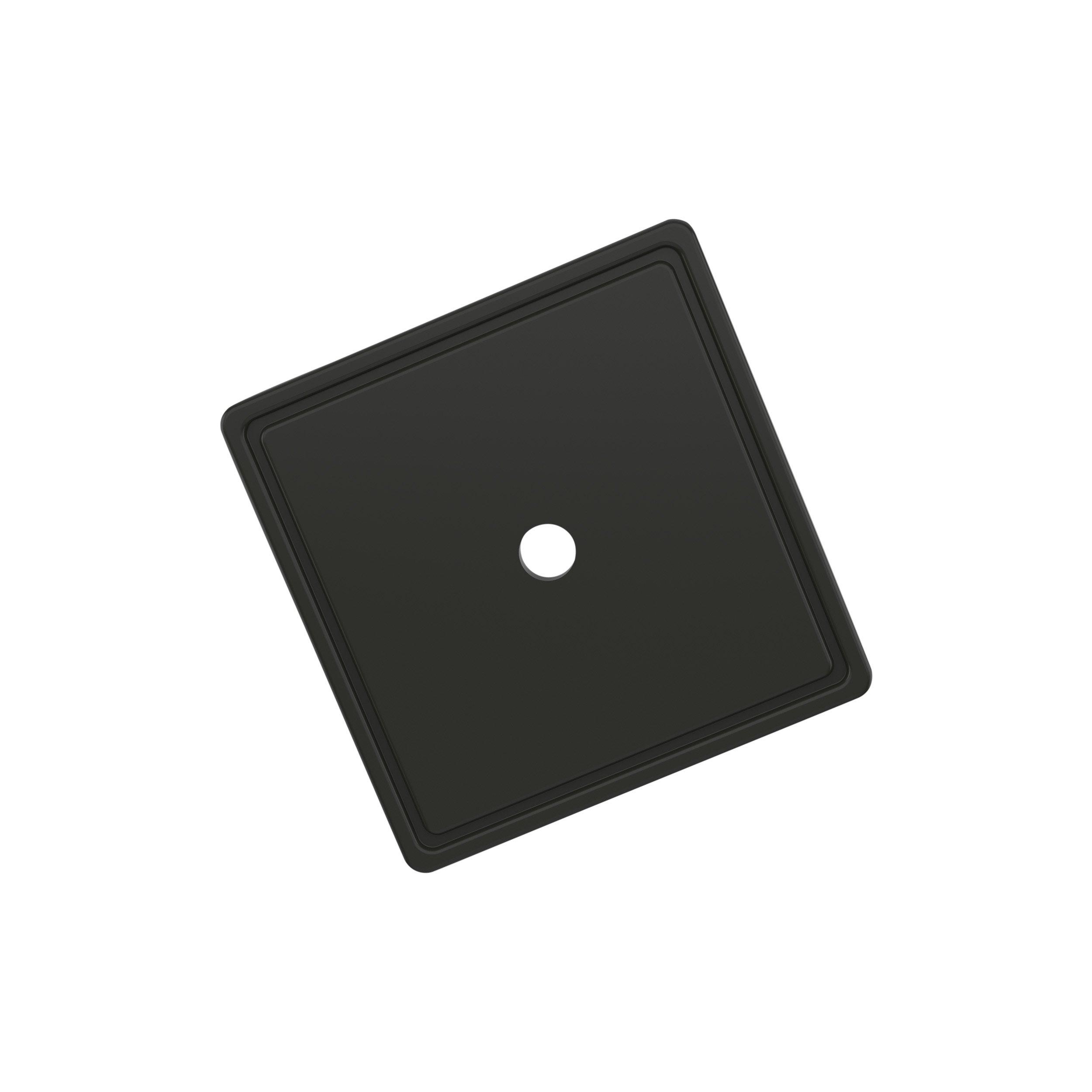 Contemporary Square Cabinet Knob Backplate - Matte Black | Signature ...