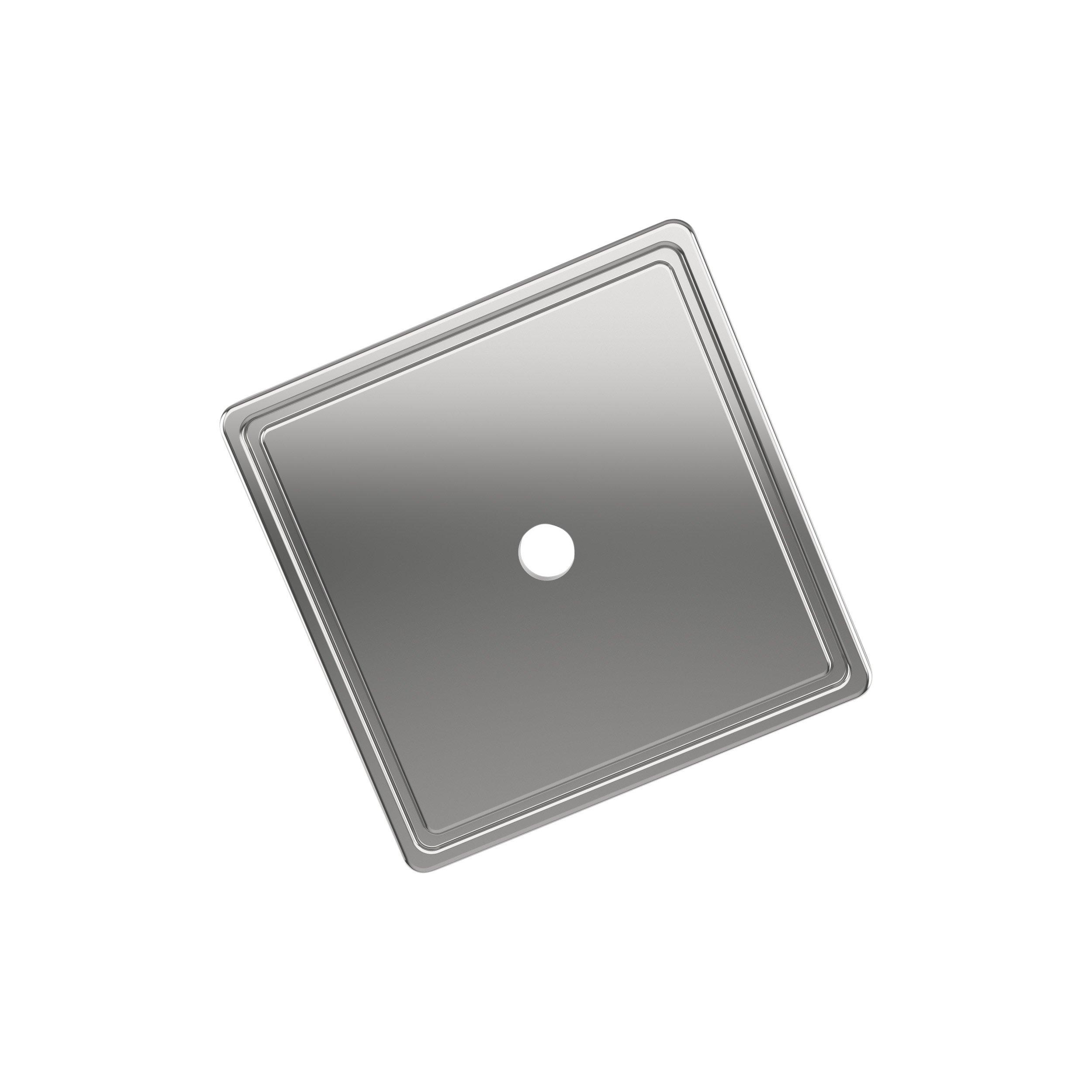 Contemporary Square Cabinet Knob Backplate - Polished Chrome ...