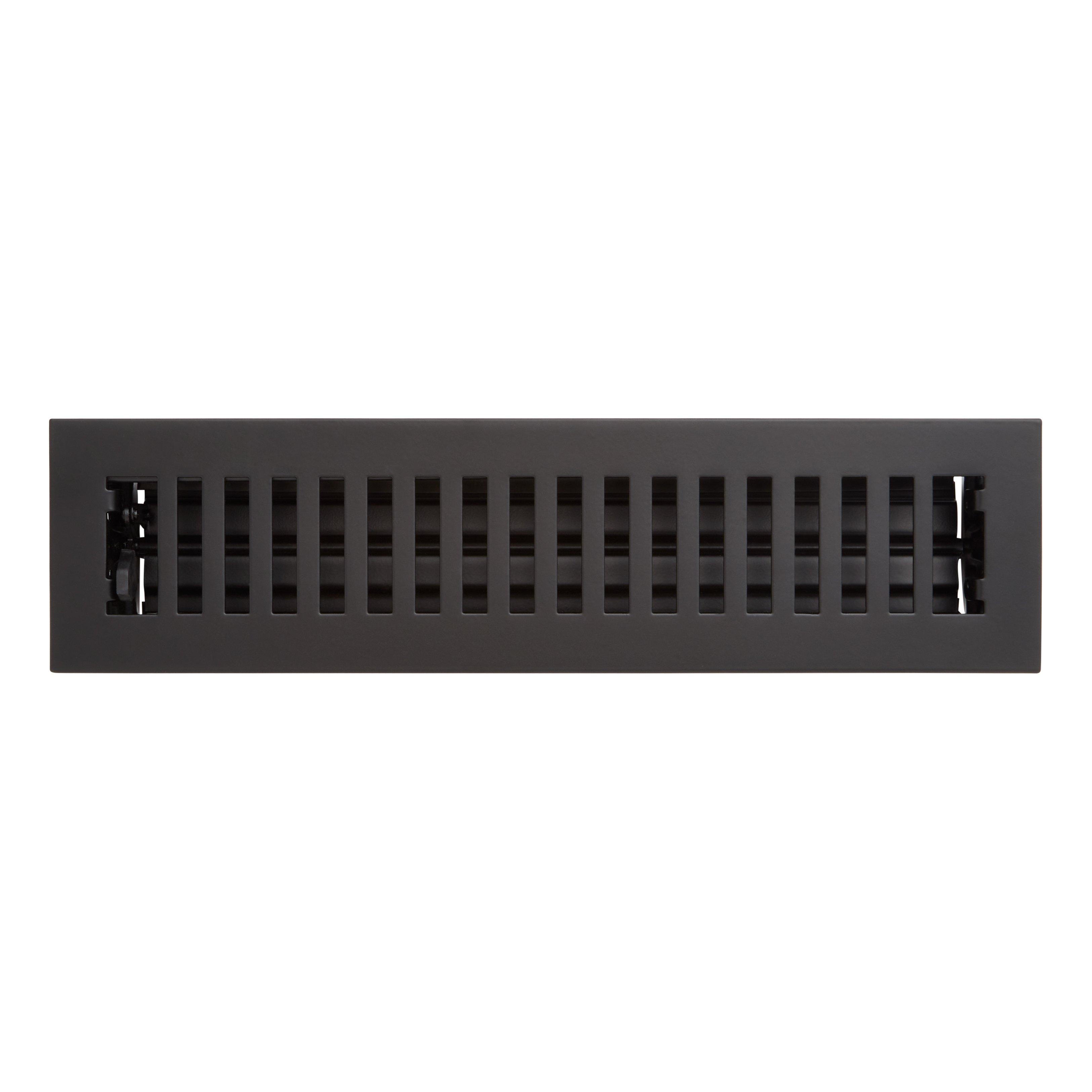 Modern Steel Floor/Wall Register - Matte Black - 2-1/4" x 12" (3-9/16 ...