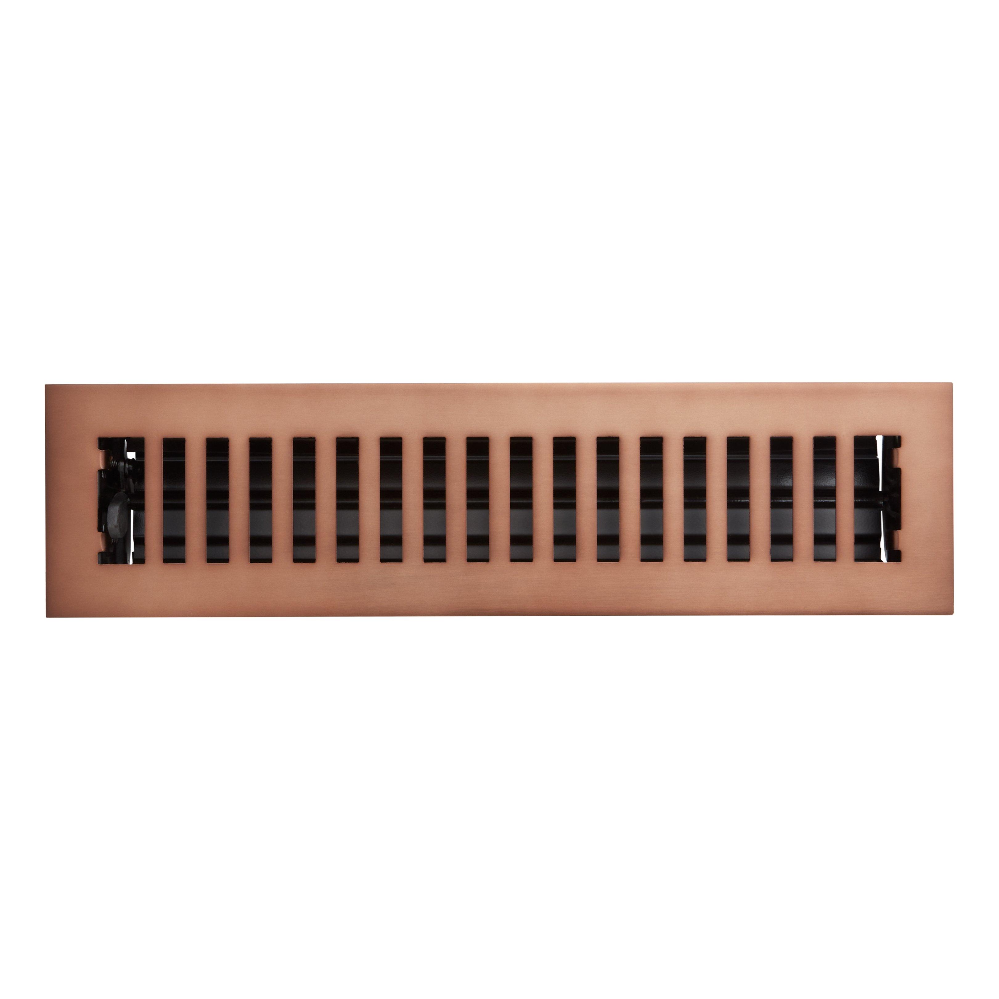 Modern Steel Floor/Wall Register - Oil Rubbed Bronze - 2-1/4" x 14" (3 ...