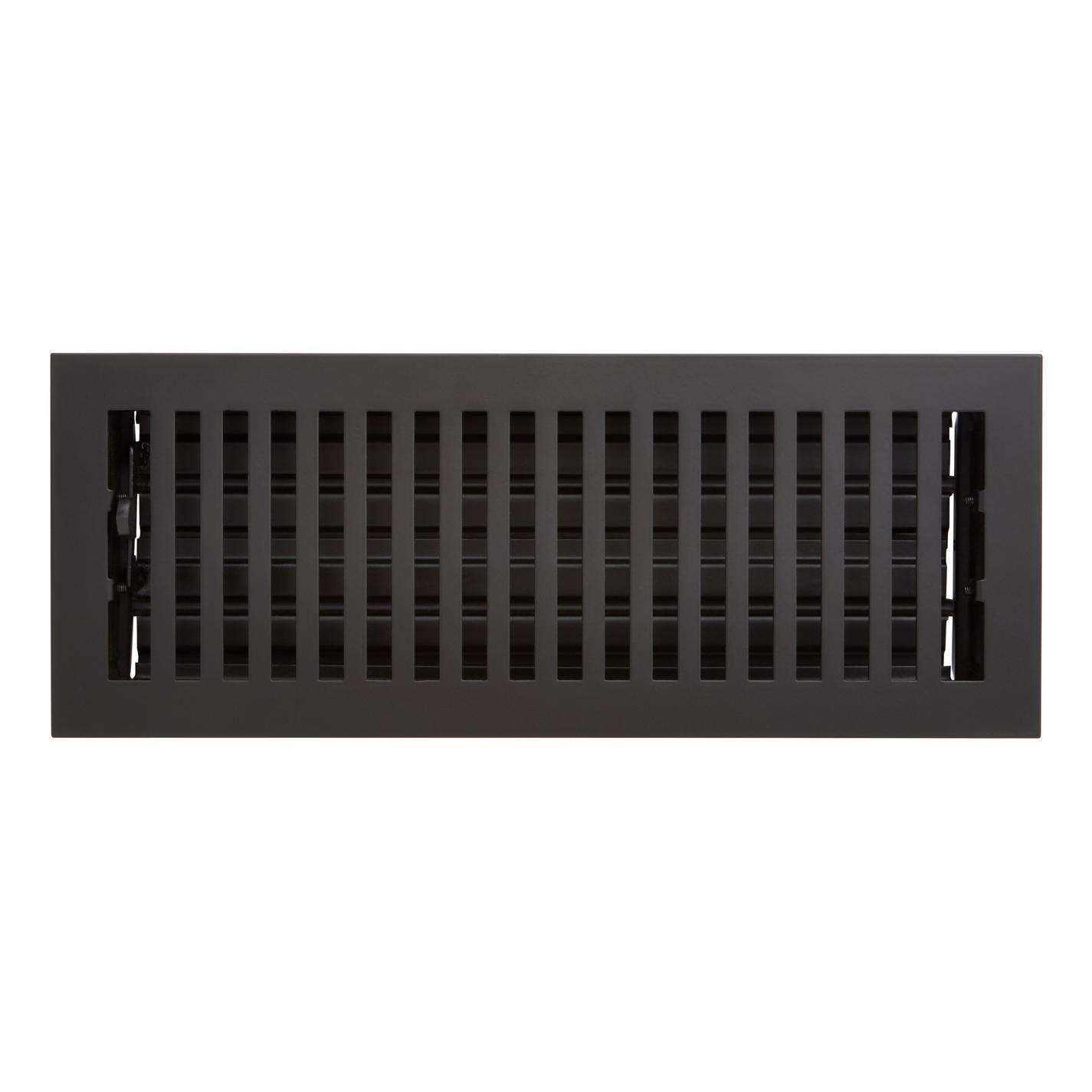 Modern Steel Floor/Wall Register - Matte Black - 4" x 10" (5-1/4" x 11 ...