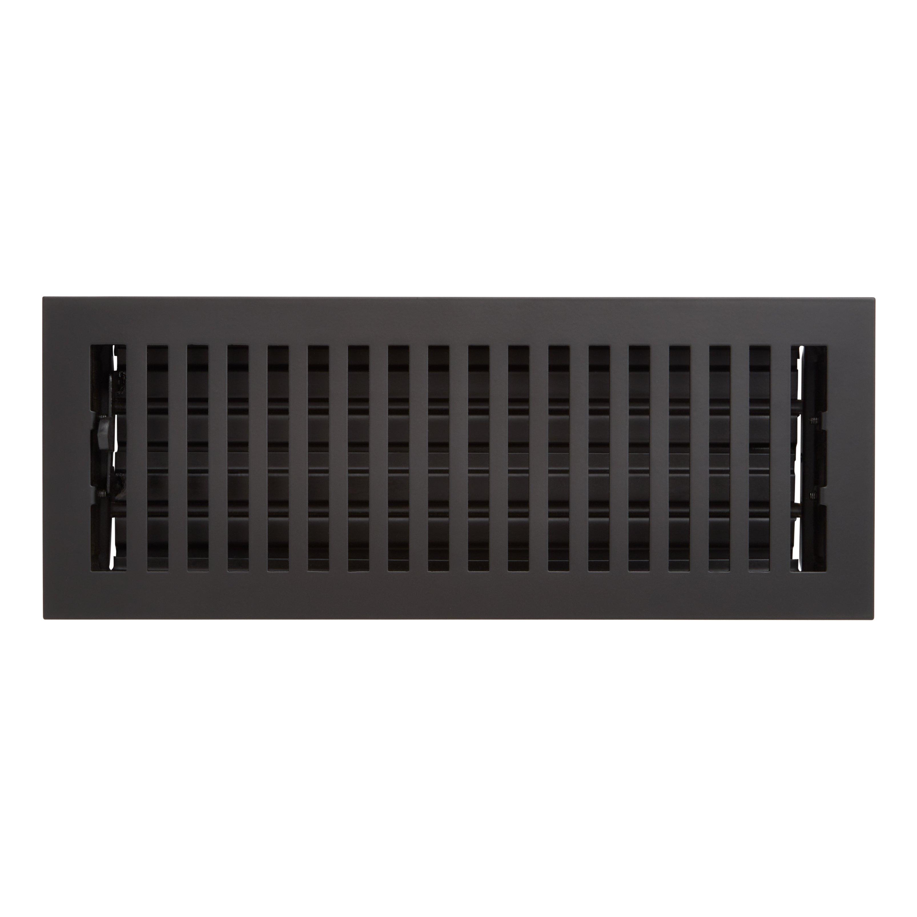 Modern Steel Floor/Wall Register - Matte Black - 4" x 12" (5-1/4" x 13 ...
