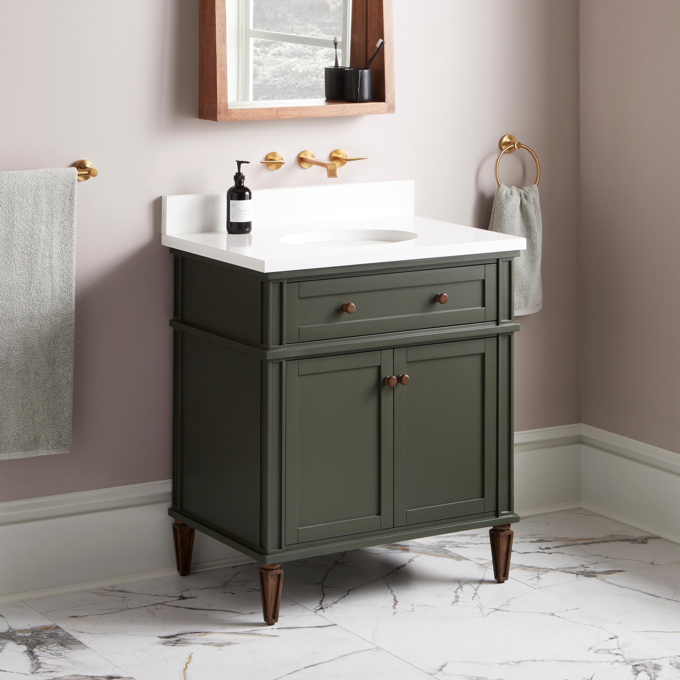 30" Elmdale Vanity with Undermount Sink - Dark Olive Green | Signature ...