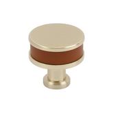 Lazzara Round Cabinet Knob Cognac Leather | Signature Hardware