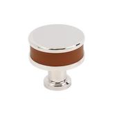 Lazzara Round Cabinet Knob Cognac Leather | Signature Hardware