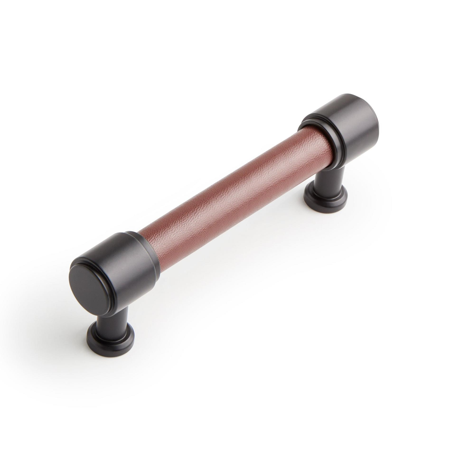 Lazzara Cabinet Pull Brown Leather | Signature Hardware