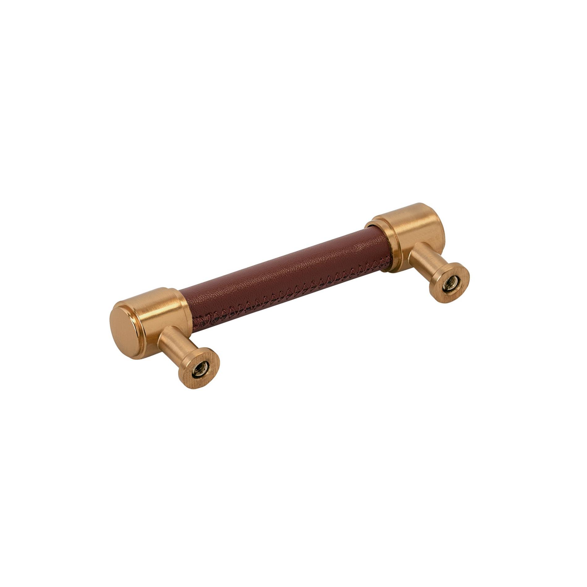 Lazzara Cabinet Pull Brown Leather | Signature Hardware