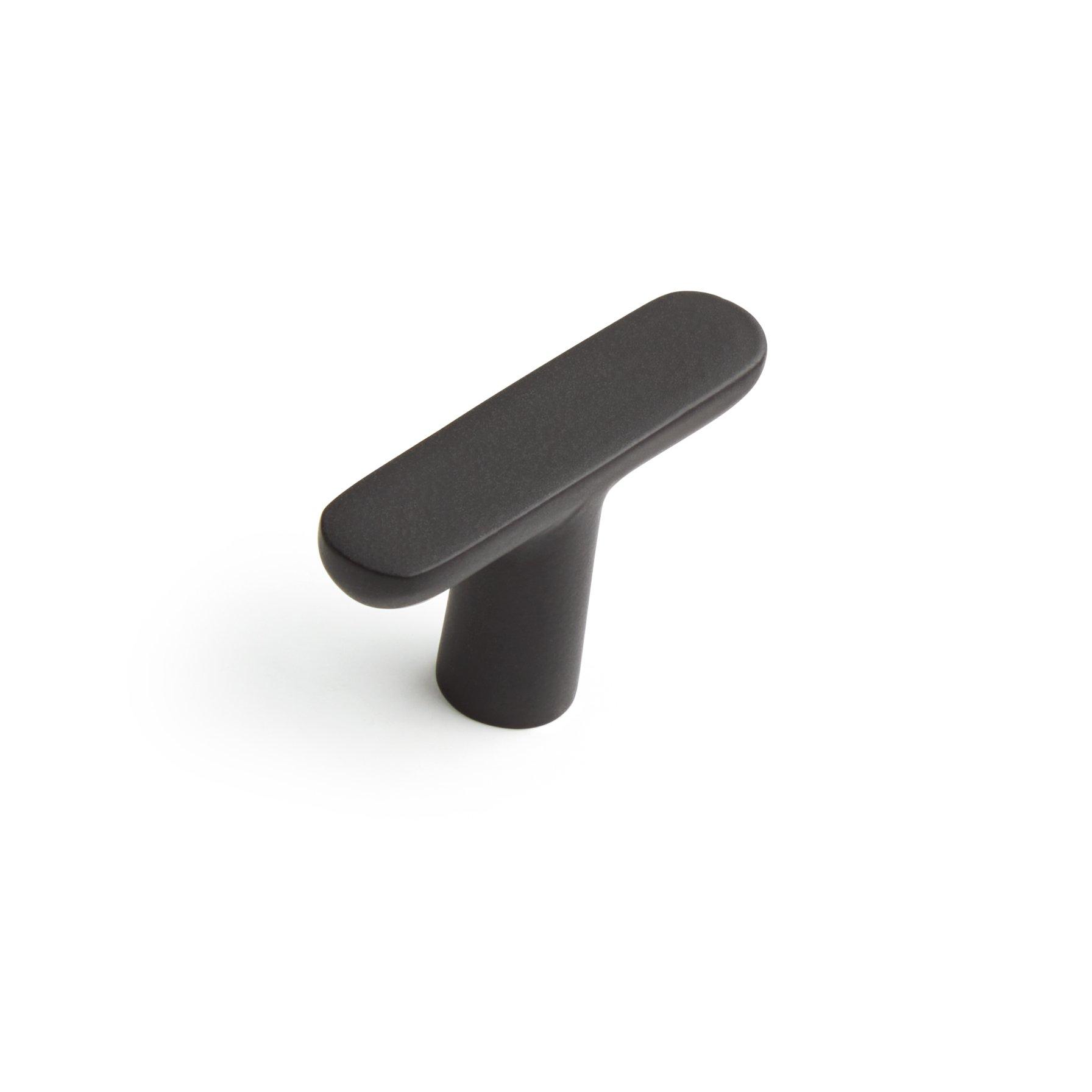 Novak Brass T Knob - Matte Black | Signature Hardware