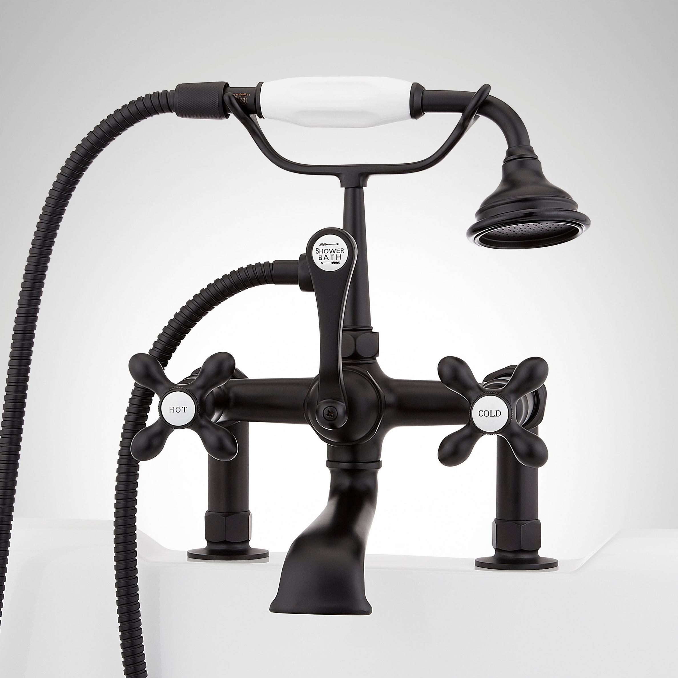 Deck-Mount Telephone Faucet with Cross Handles and Deck Couplers ...