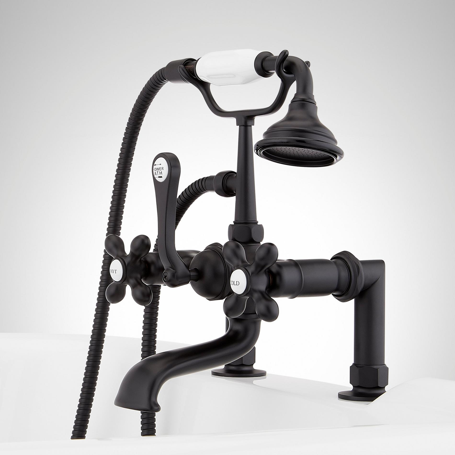 Deck-Mount Telephone Faucet with Cross Handles and Deck Couplers ...