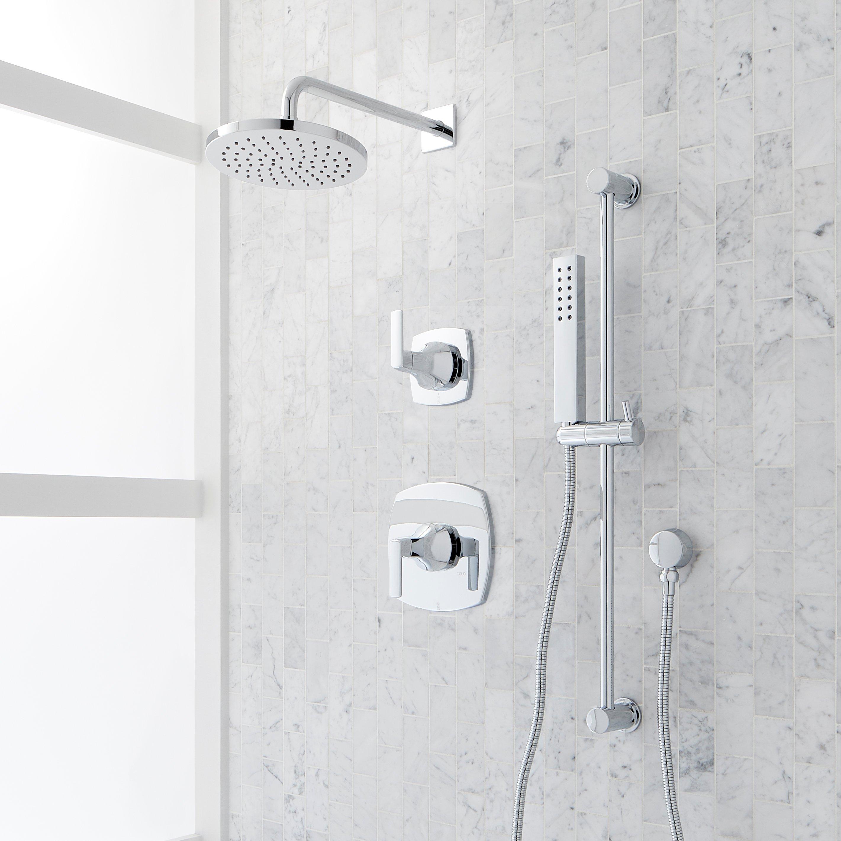 Sefina Pressure Balance Shower System with Slide Bar and Hand Shower ...