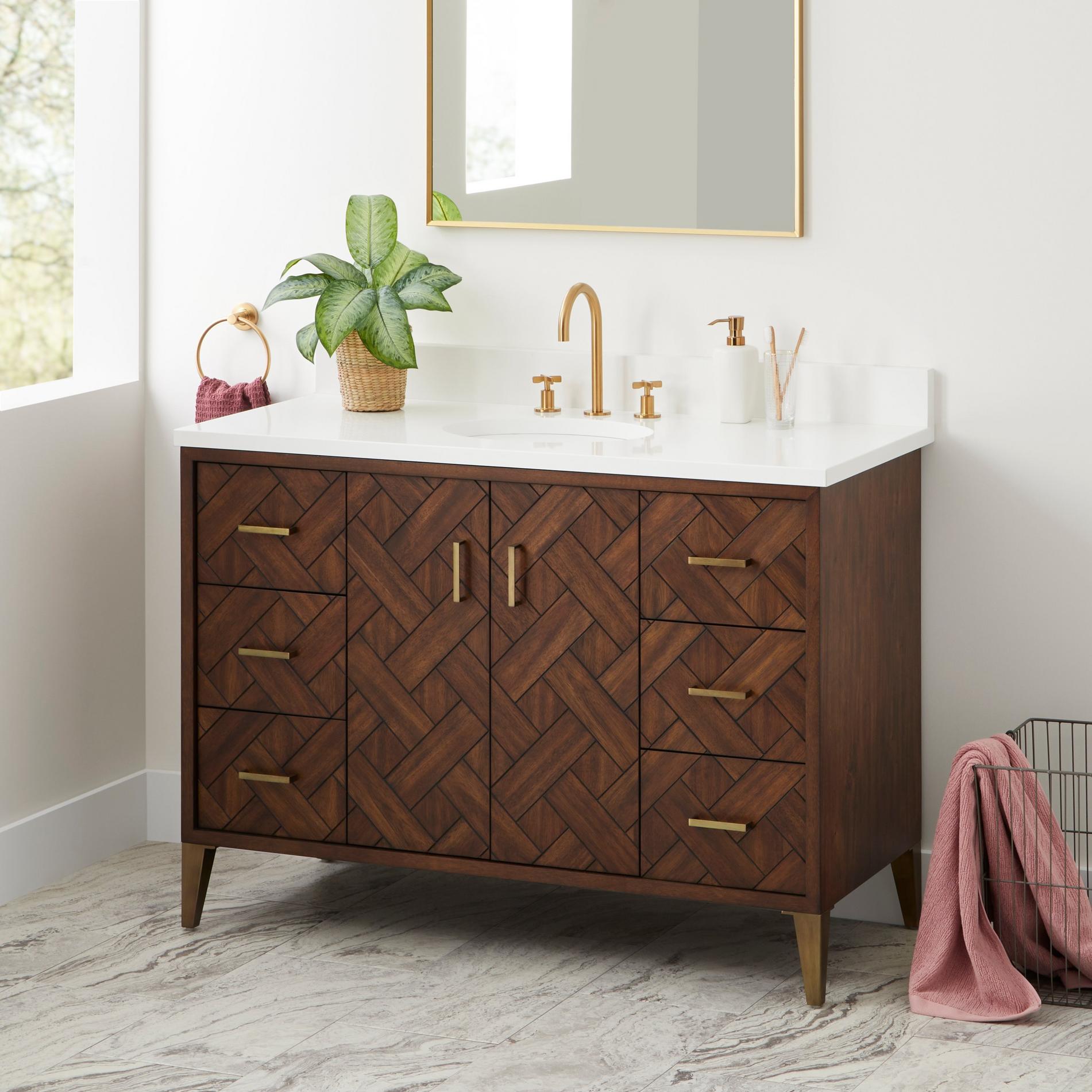 48" Patzi Vanity with Undermount Sink - Chocolate Bark Brown ...