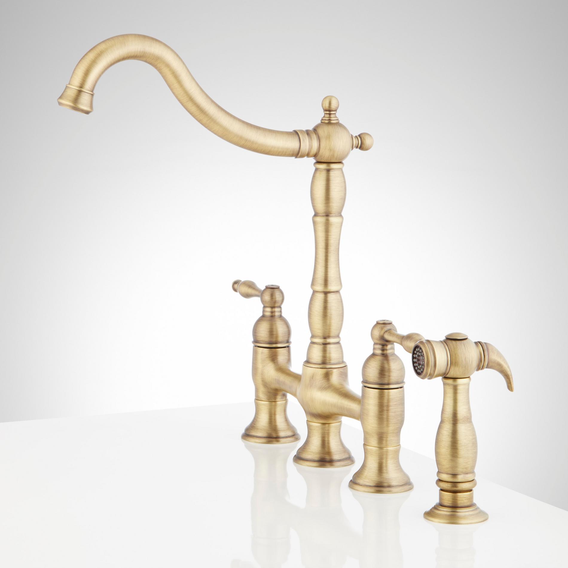 Delacour Bridge Kitchen Faucet with Side Spray | Signature Hardware