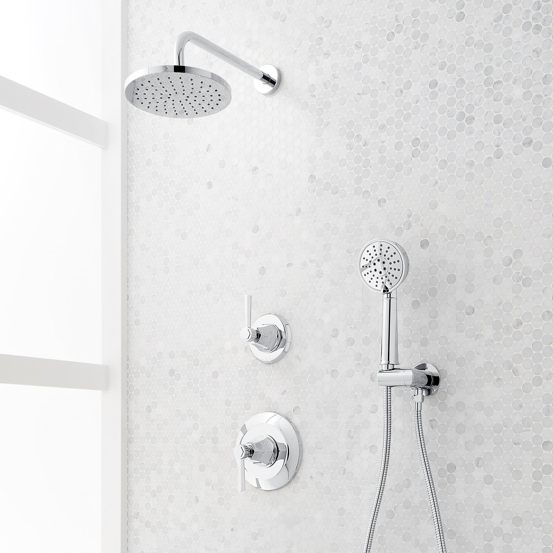 Elita Pressure Balance Shower System with Hand Shower - Lever Handles ...