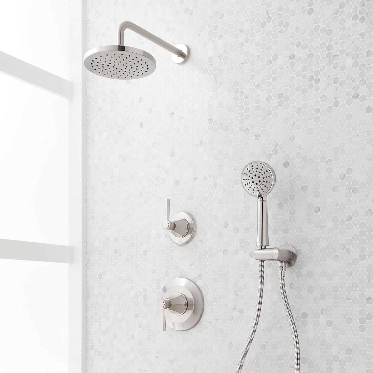 Elita Pressure Balance Shower System with Hand Shower - Lever Handles ...