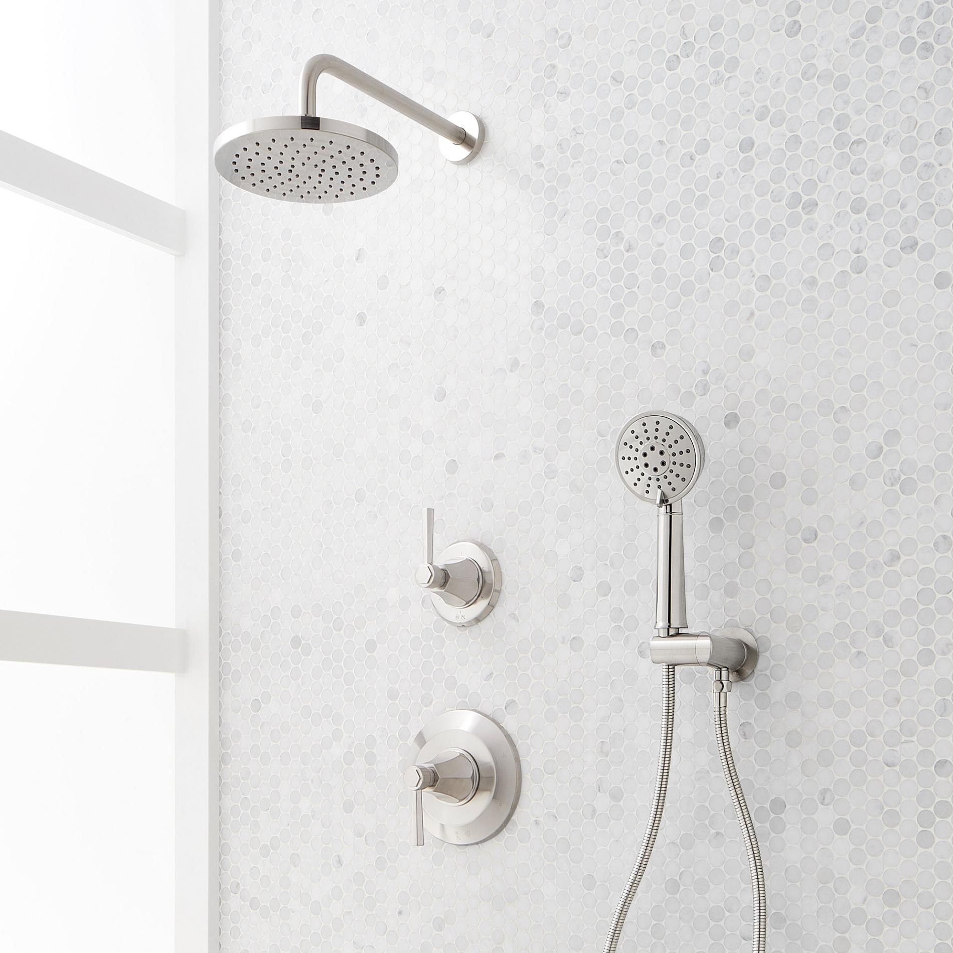 Elita Pressure Balance Shower System with Hand Shower - Lever Handles ...