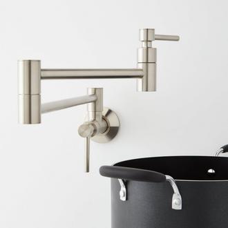 Modern Retractable Wall-Mount Pot Filler Faucet | Signature Hardware