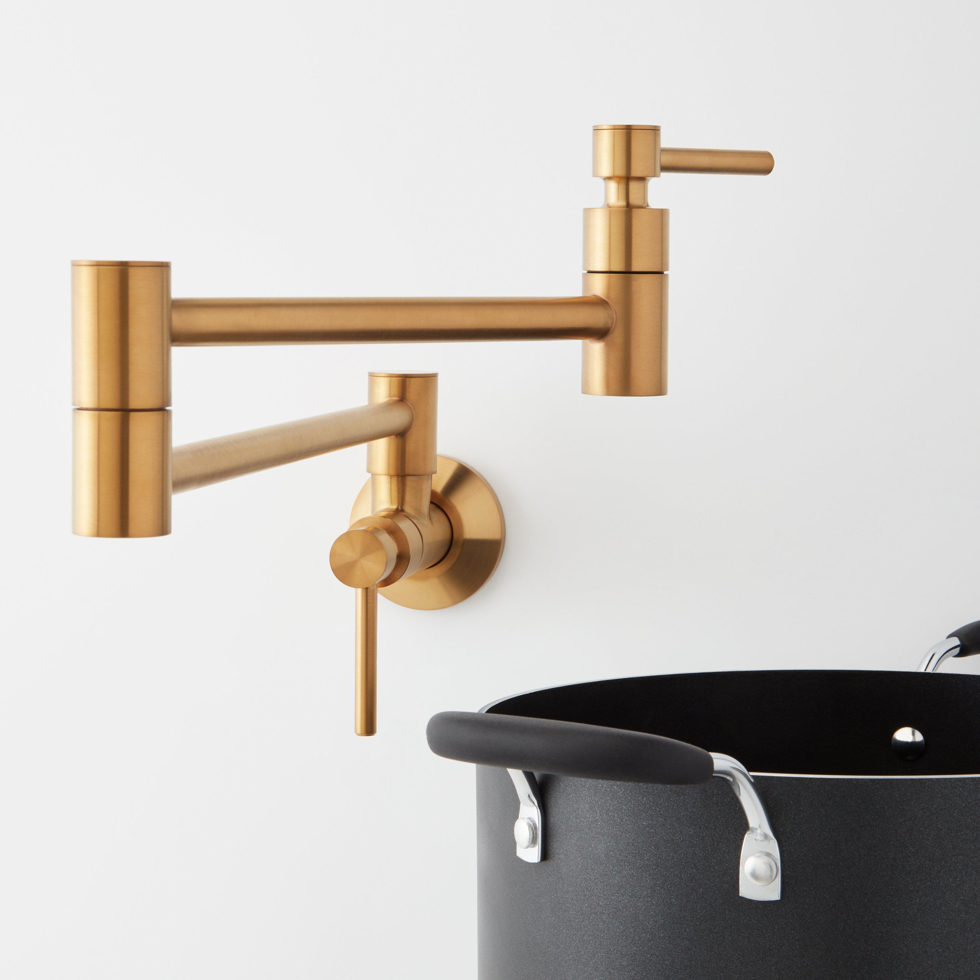 Modern Retractable Wall-Mount Pot Filler Faucet | Signature Hardware