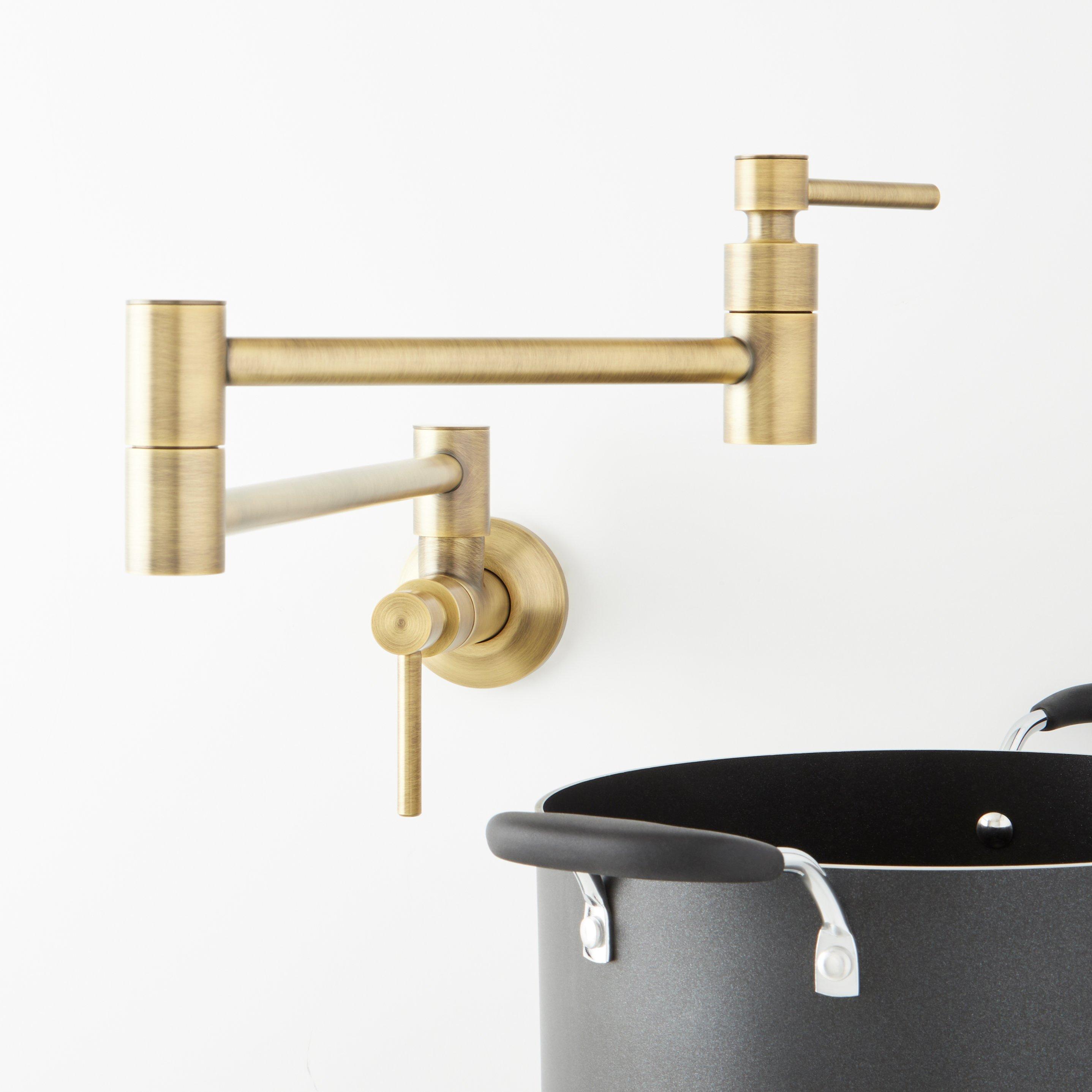 Modern Retractable Wall-Mount Pot Filler Faucet | Signature Hardware