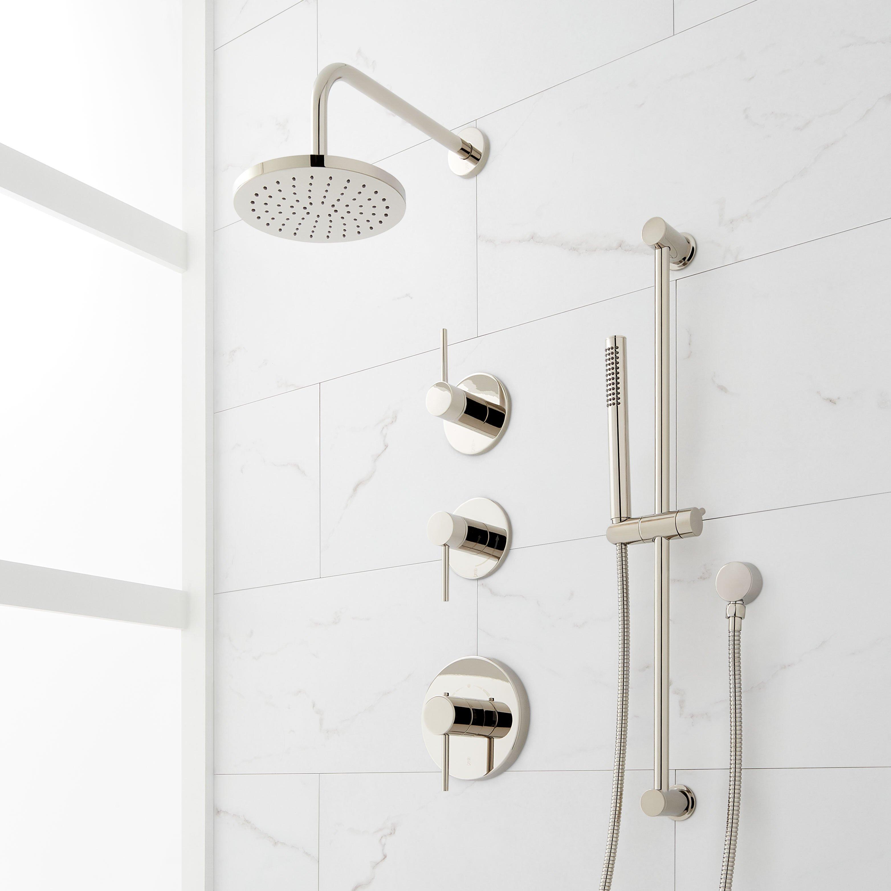 Lexia Thermostatic Shower System with Slide Bar and Hand Shower ...