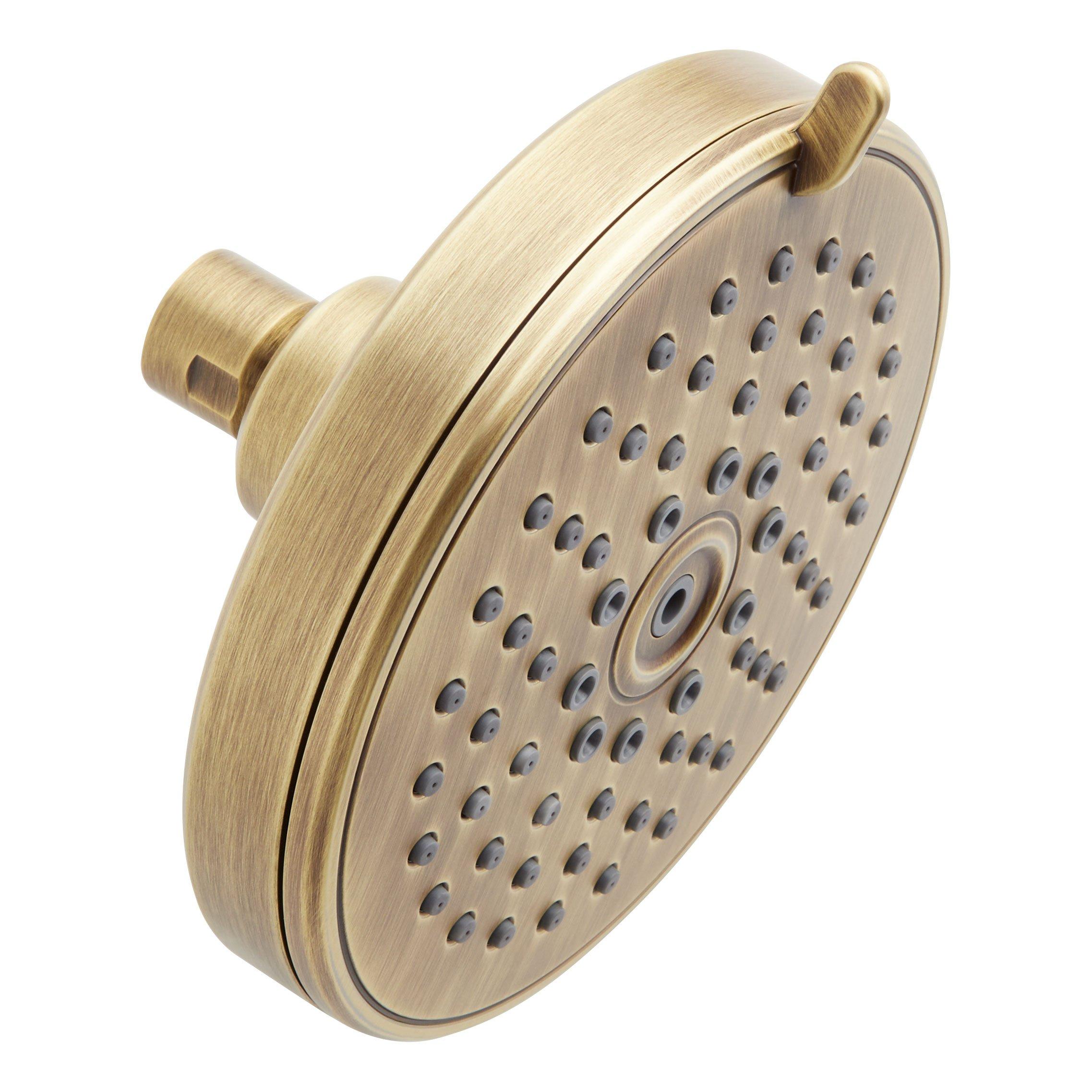 FundamentALL 6" Round Multifunction 1.75 GPM Shower Head - Aged Brass ...