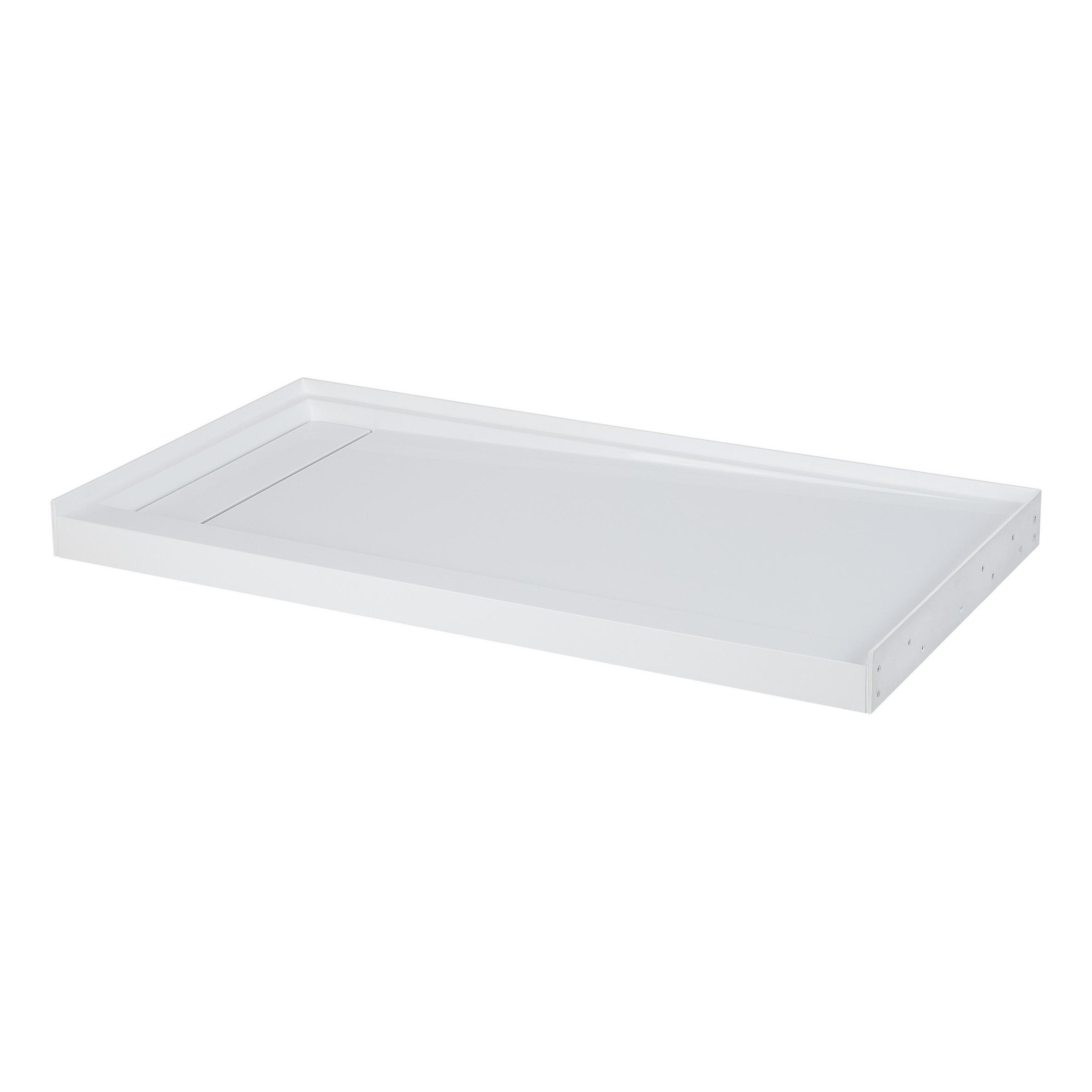 60" Solid Surface Shower Tray - Glossy White | Signature Hardware