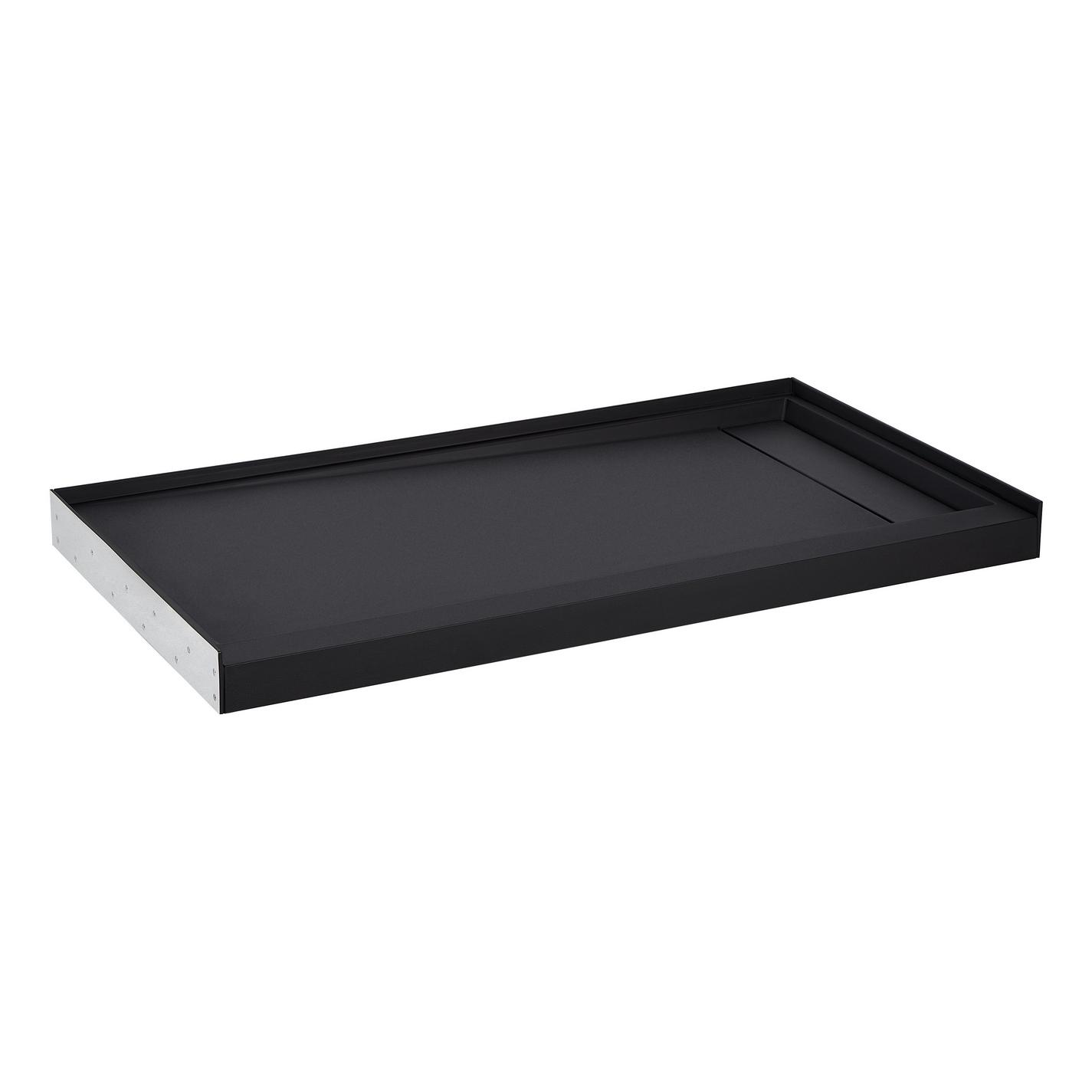 60" Solid Surface Stone Shower Base - Matte Black | Signature Hardware