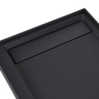 60" Solid Surface Stone Shower Base - Matte Black | Signature Hardware