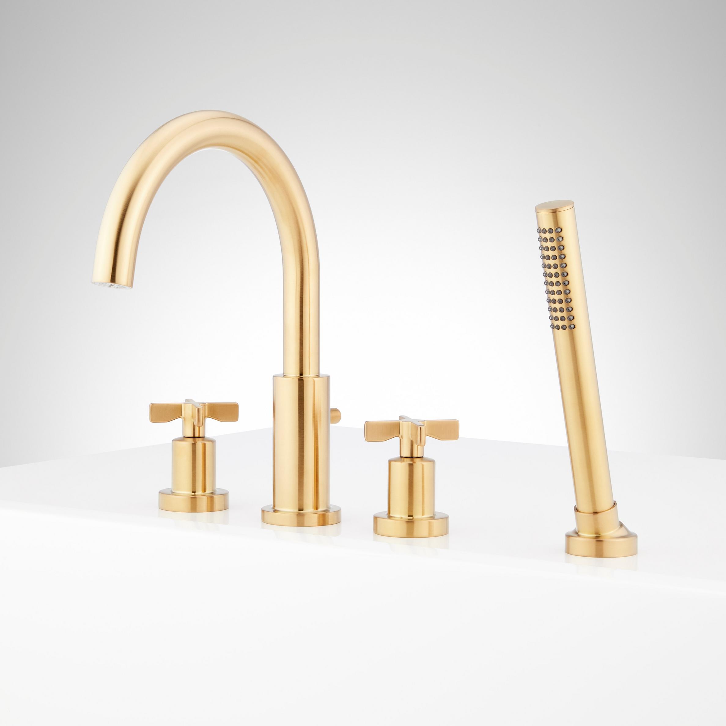 Vassor 4-Hole Roman Tub Faucet and Hand Shower | Signature Hardware