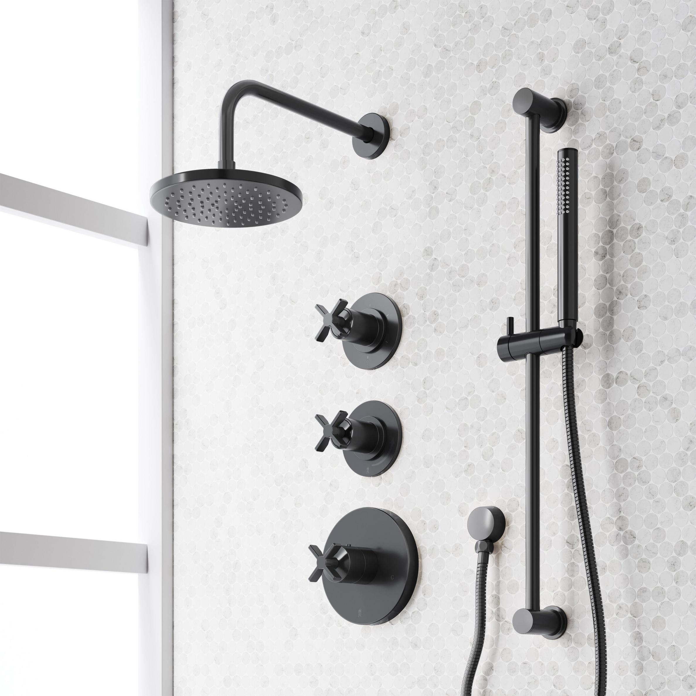 Vassor Thermostatic Shower System With Slide Bar and Hand Shower ...