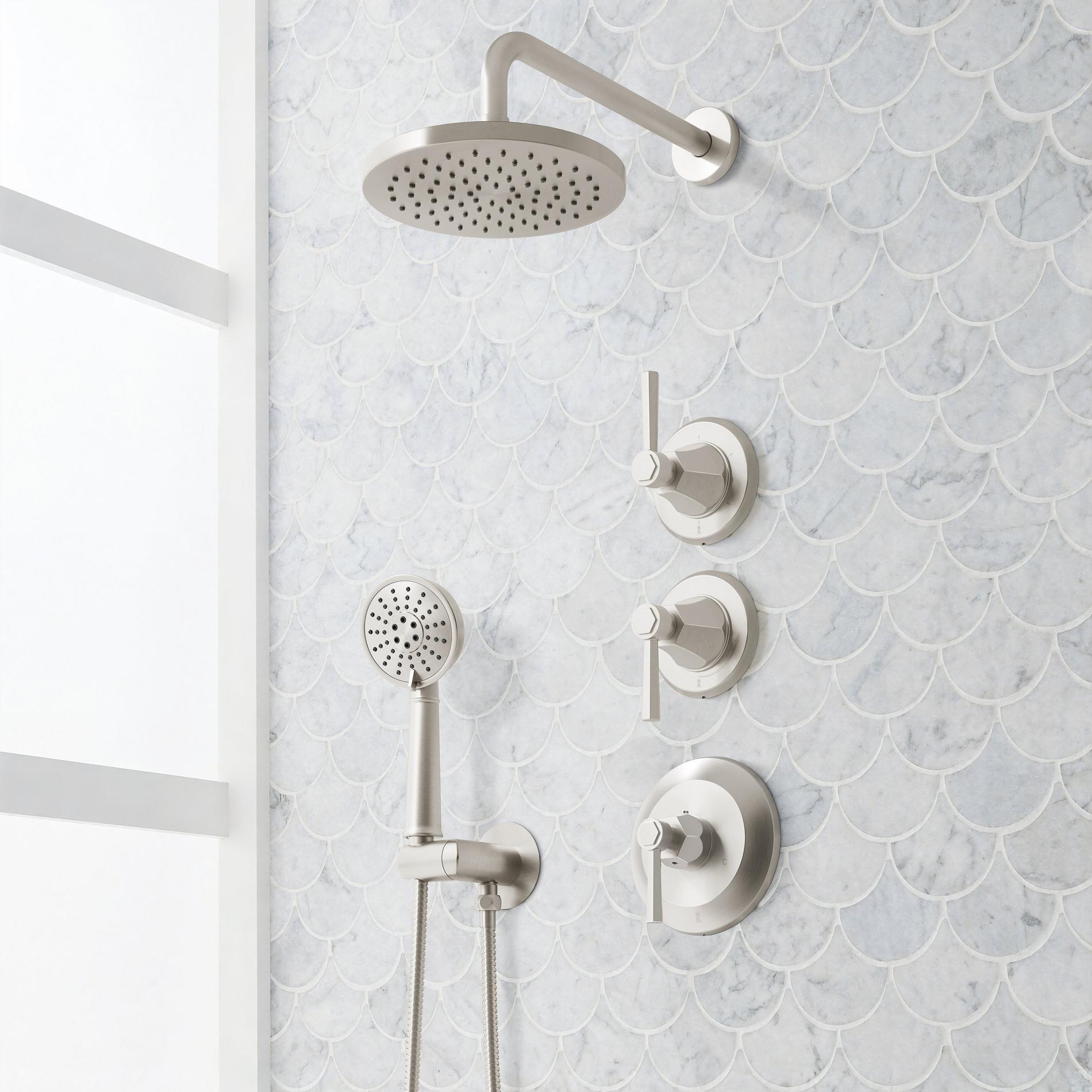 Elita Thermostatic Shower System With Hand Shower - Lever Handles ...