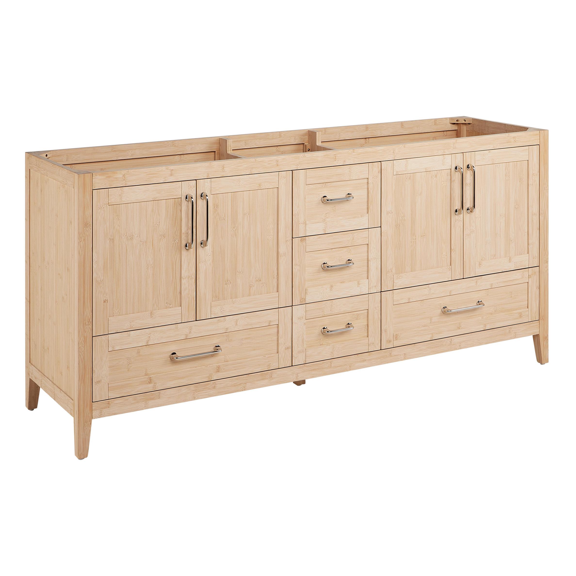 72" Arrietty Double Vanity with Outlets - Natural Bamboo - Vanity ...
