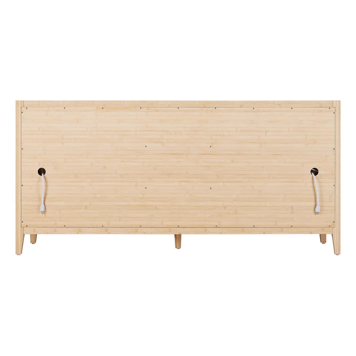 72" Arrietty Double Vanity with Outlets - Natural Bamboo - Vanity ...