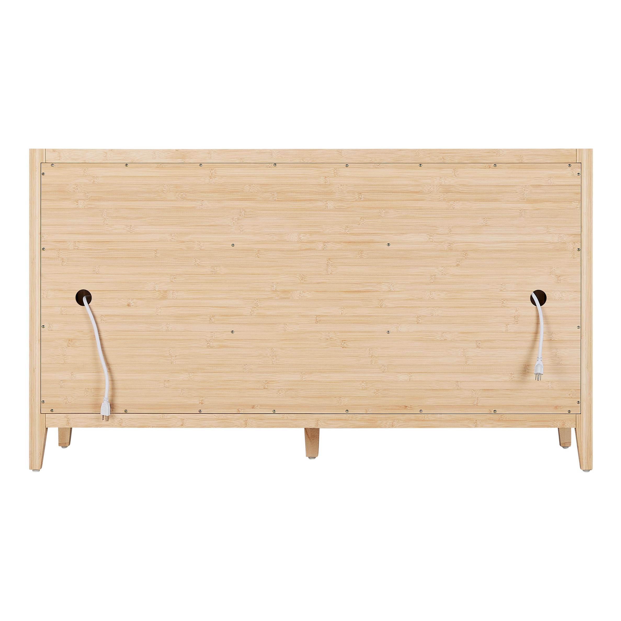 60" Arrietty Double Vanity with Outlets - Natural Bamboo - Vanity ...