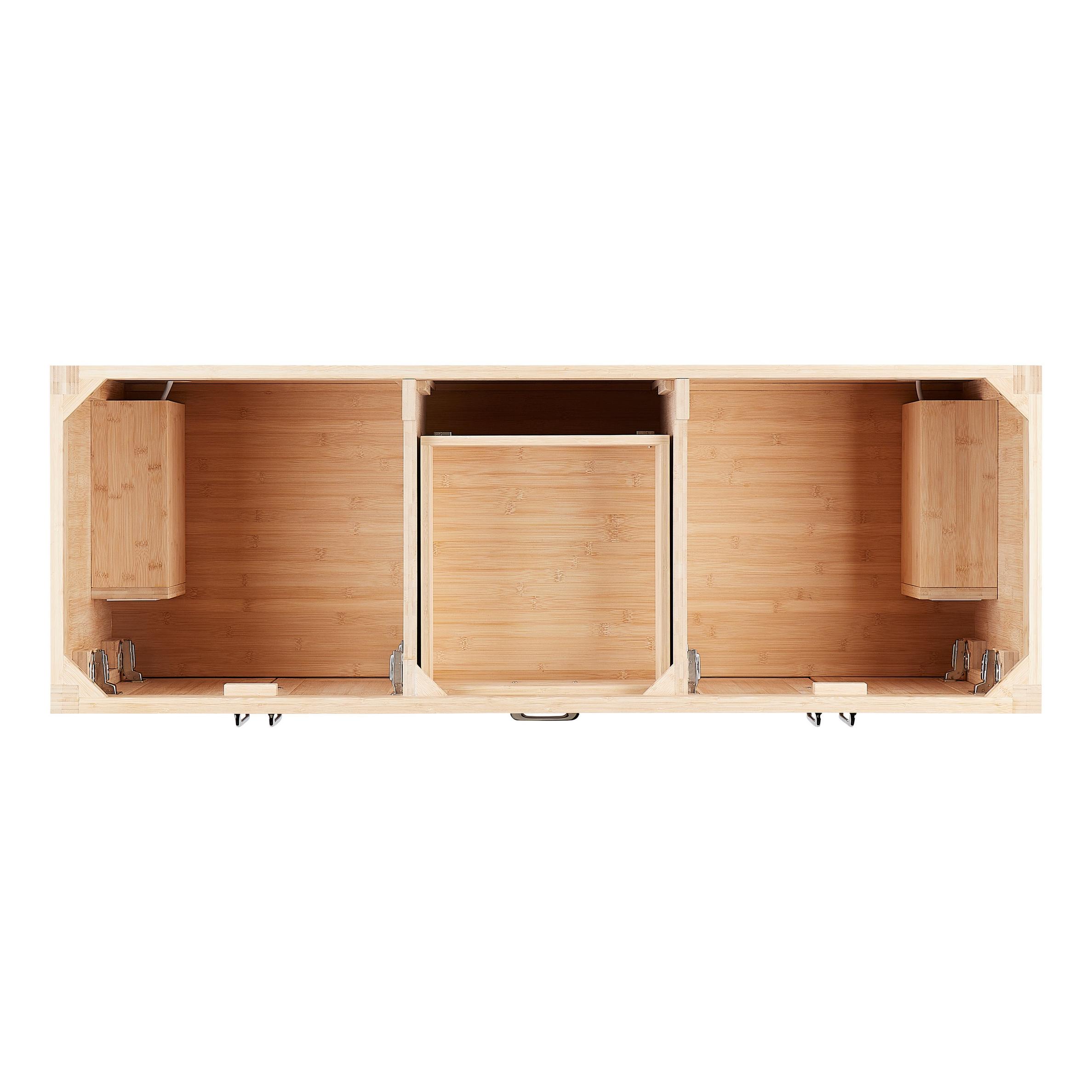 60" Arrietty Double Vanity with Outlets - Natural Bamboo - Vanity ...