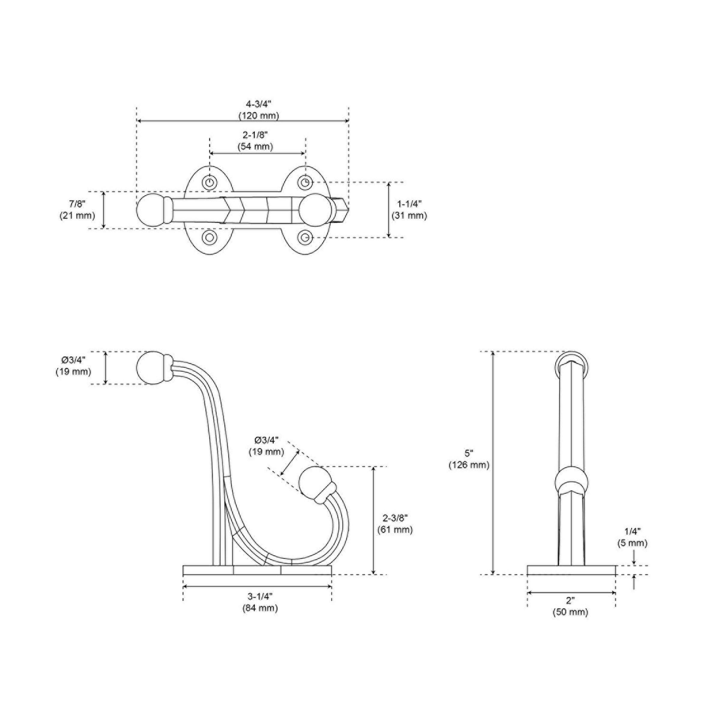 Prue Cast Iron Double Hook | Signature Hardware