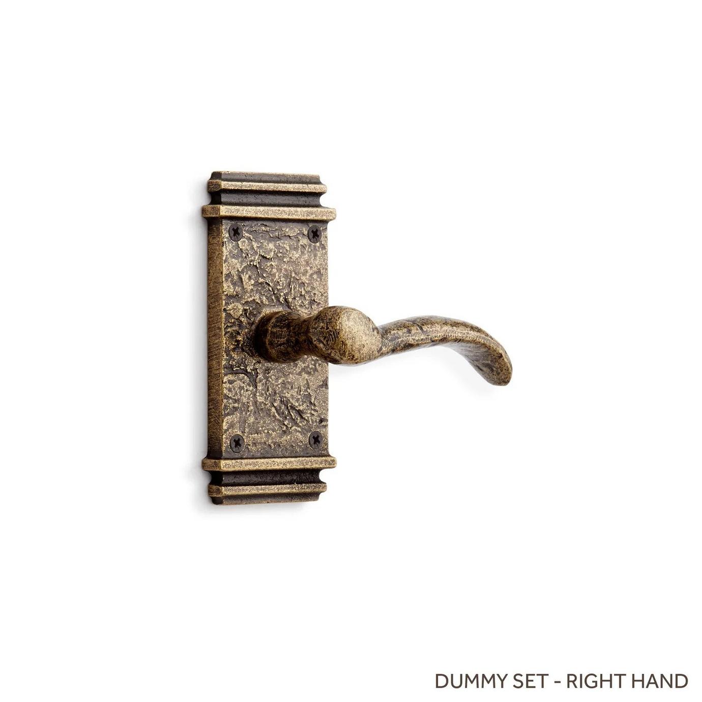 Hubbard Brass Interior Door Knob & Plate Set - Dummy - Satin Brass ...