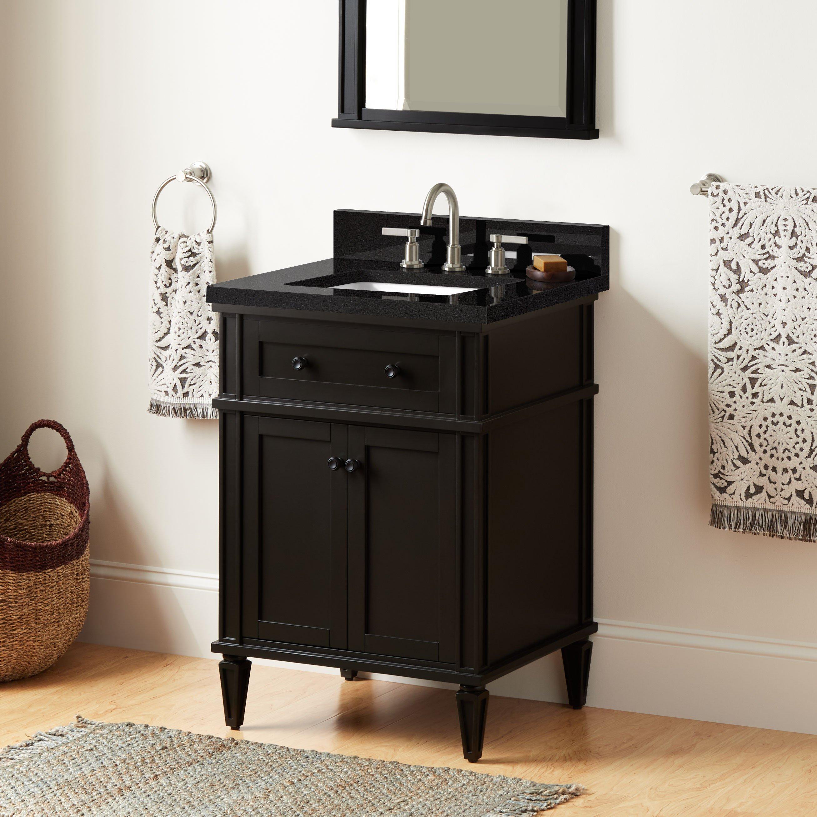 24" Elmdale Vanity with Rectangular Undermount Sink - Charcoal Black ...