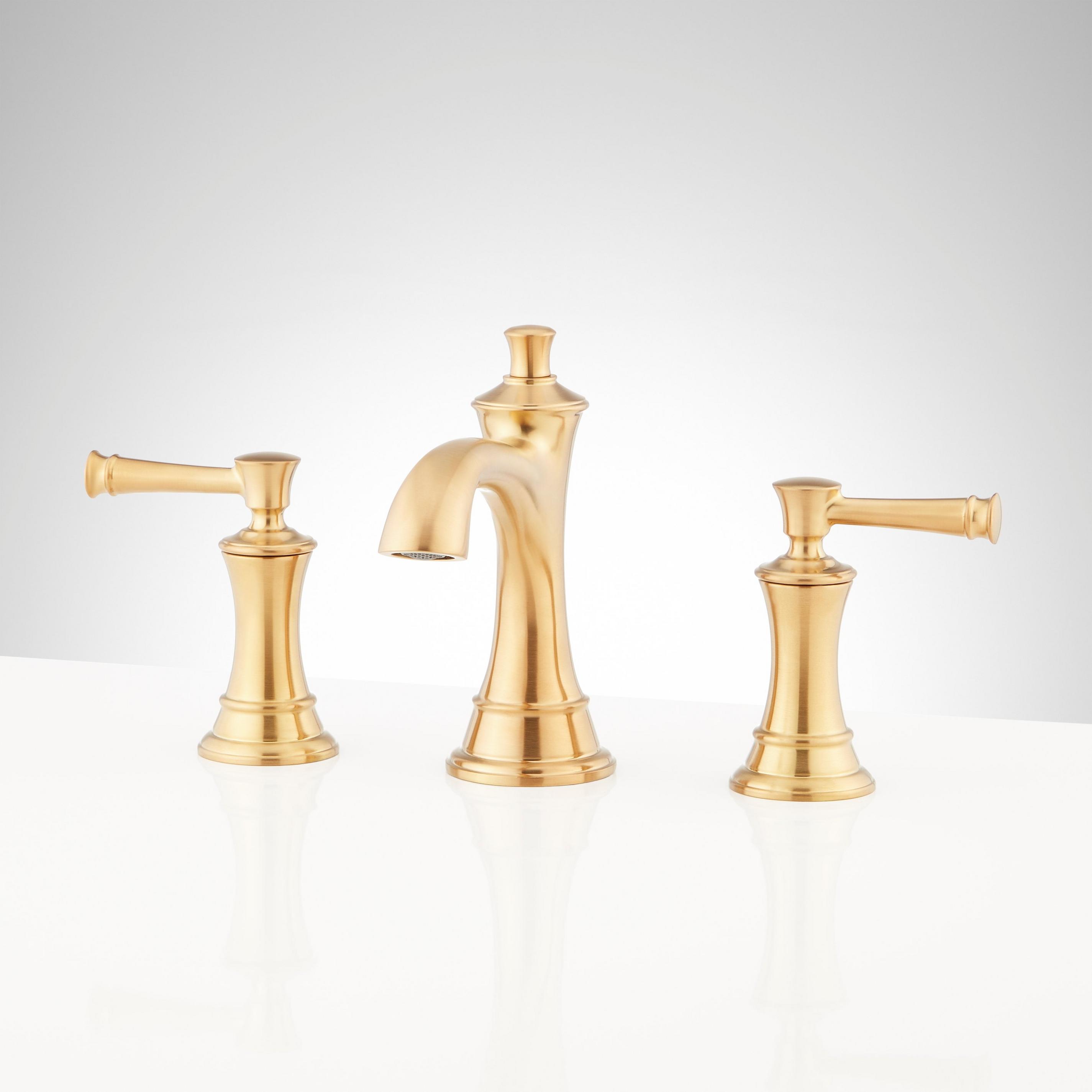 Beasley Widespread Bathroom Faucet - Brushed Gold | Signature Hardware