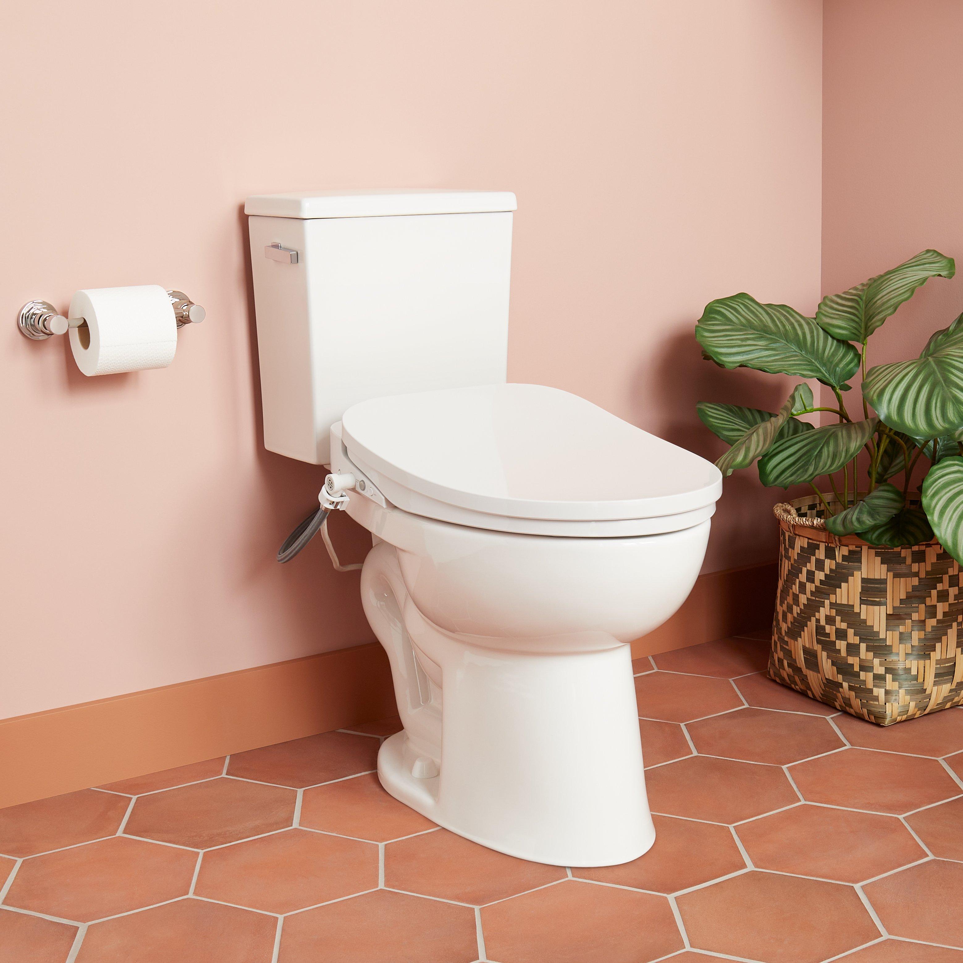 Lavrik Two-Piece Elongated Toilet with Reversible Tank - Bidet Seat ...