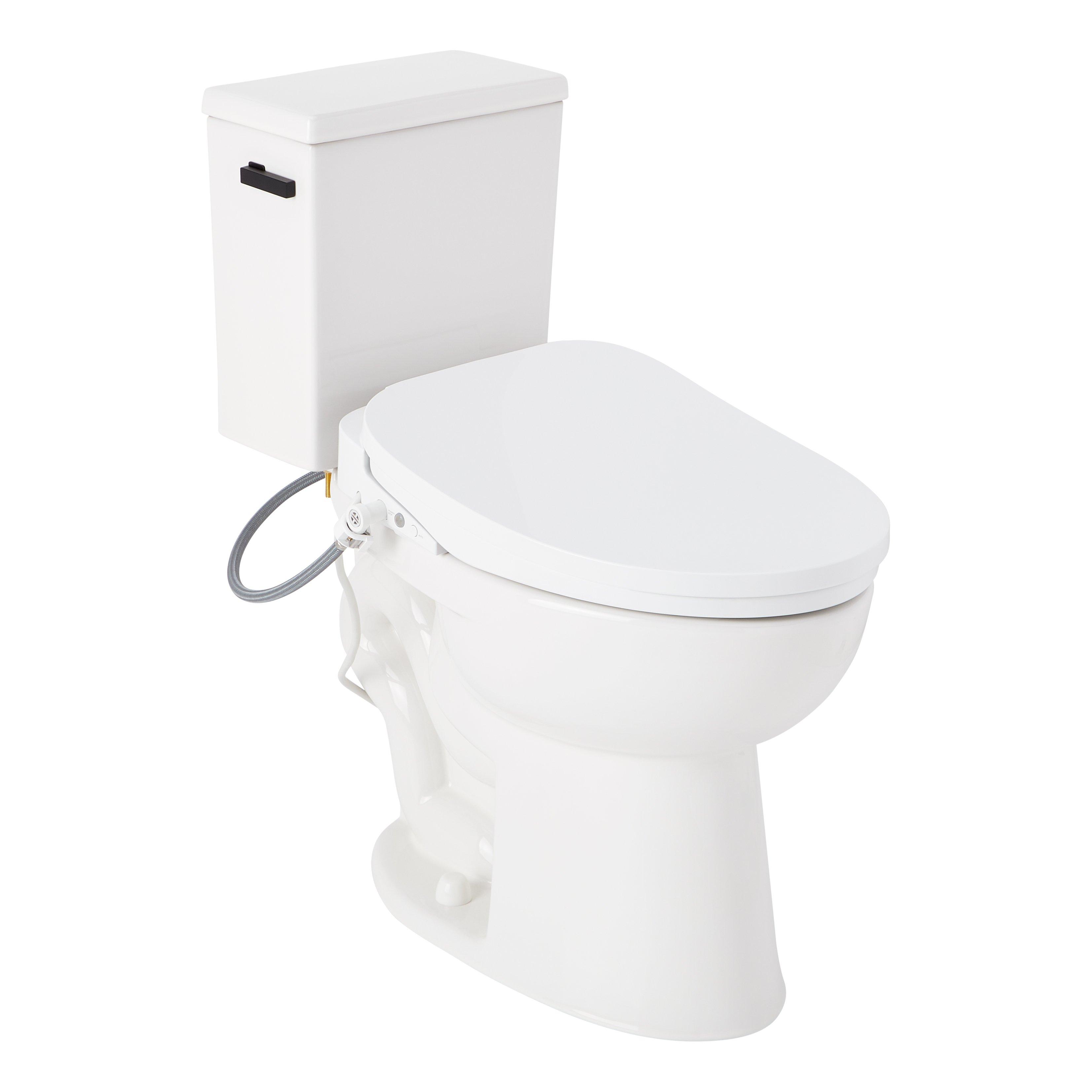 Lavrik Two-Piece Elongated Toilet with Reversible Tank - Bidet Seat ...